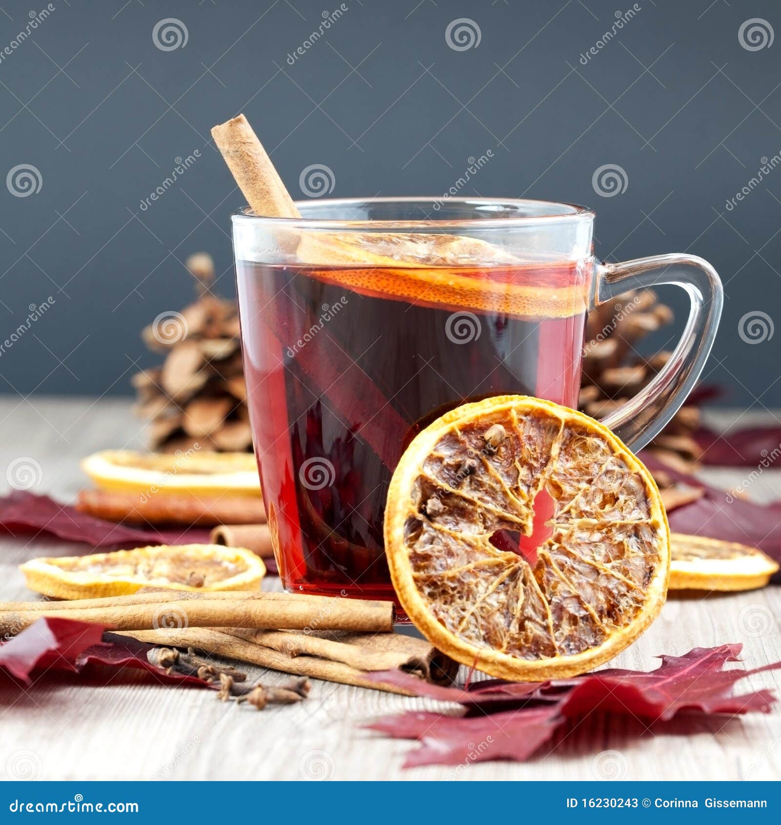 Christmas grog mulled wine stock image. Image of leaf - 16230243
