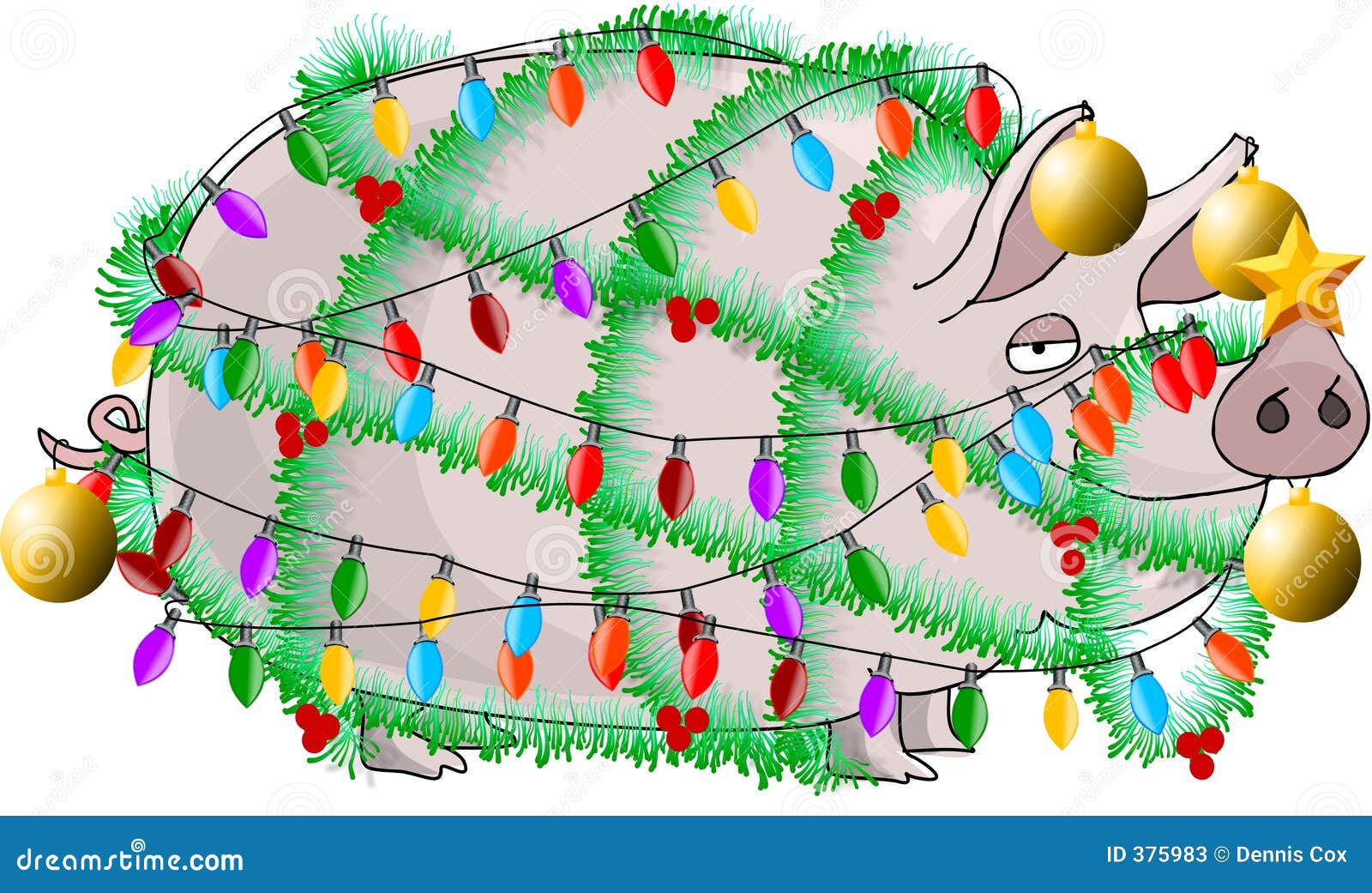 Christmas Ham stock illustration. Illustration of garland - 375983