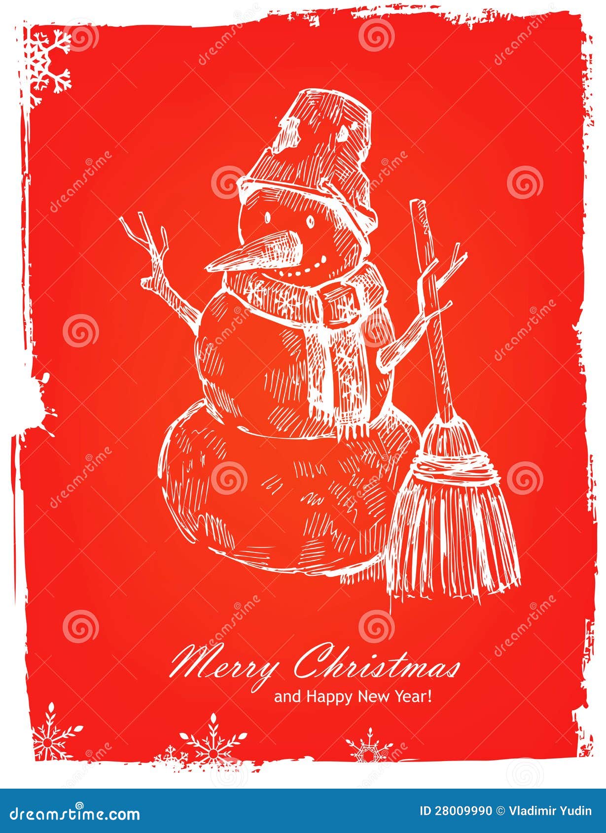 Christmas Hand Drawn Illustration Stock Vector - Illustration of retro ...