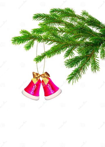 Christmas handbell on tree stock image. Image of single - 7289575