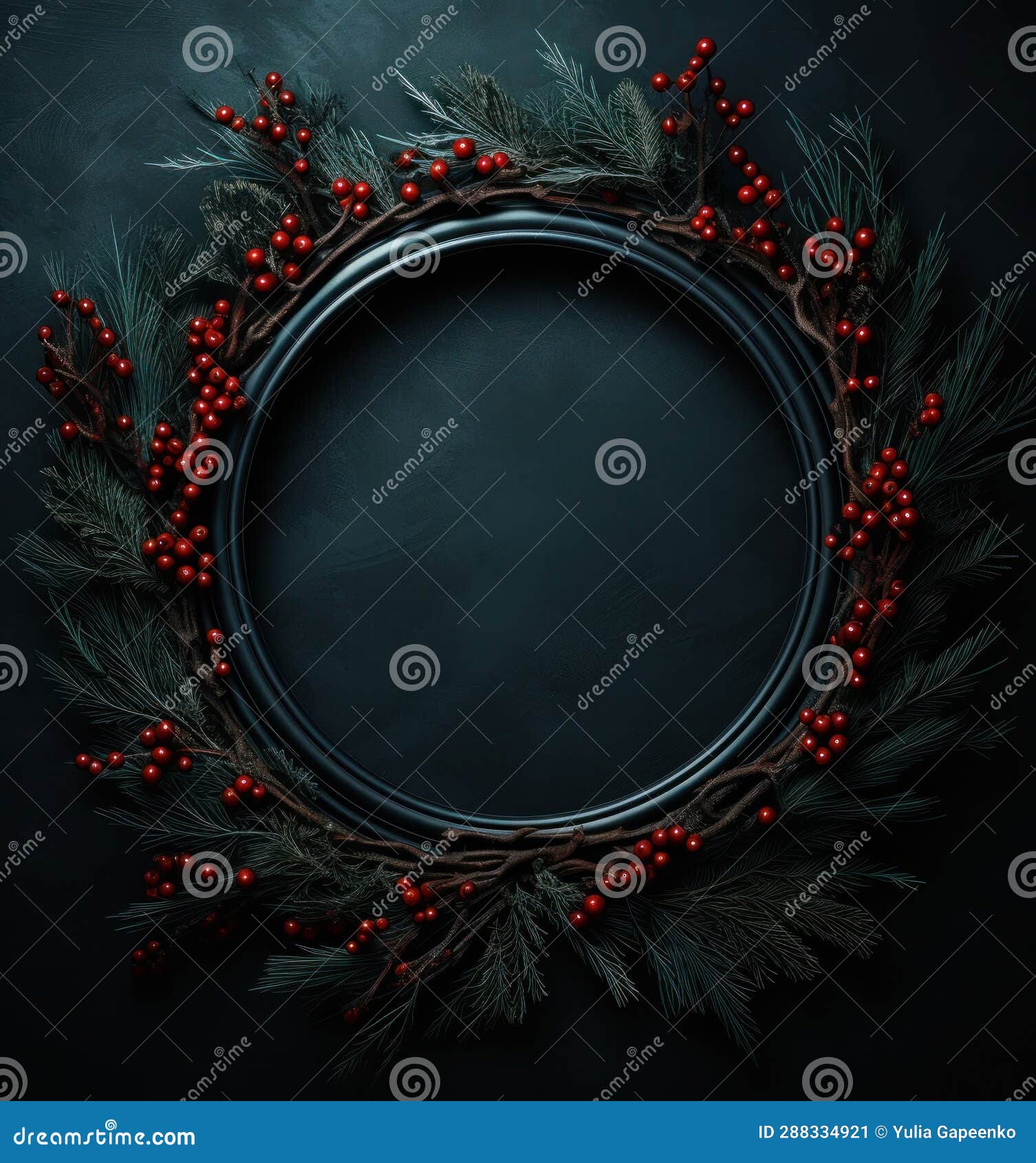 Christmas Harry Acacia Juniper Wreath Stock Image - Image of festive ...