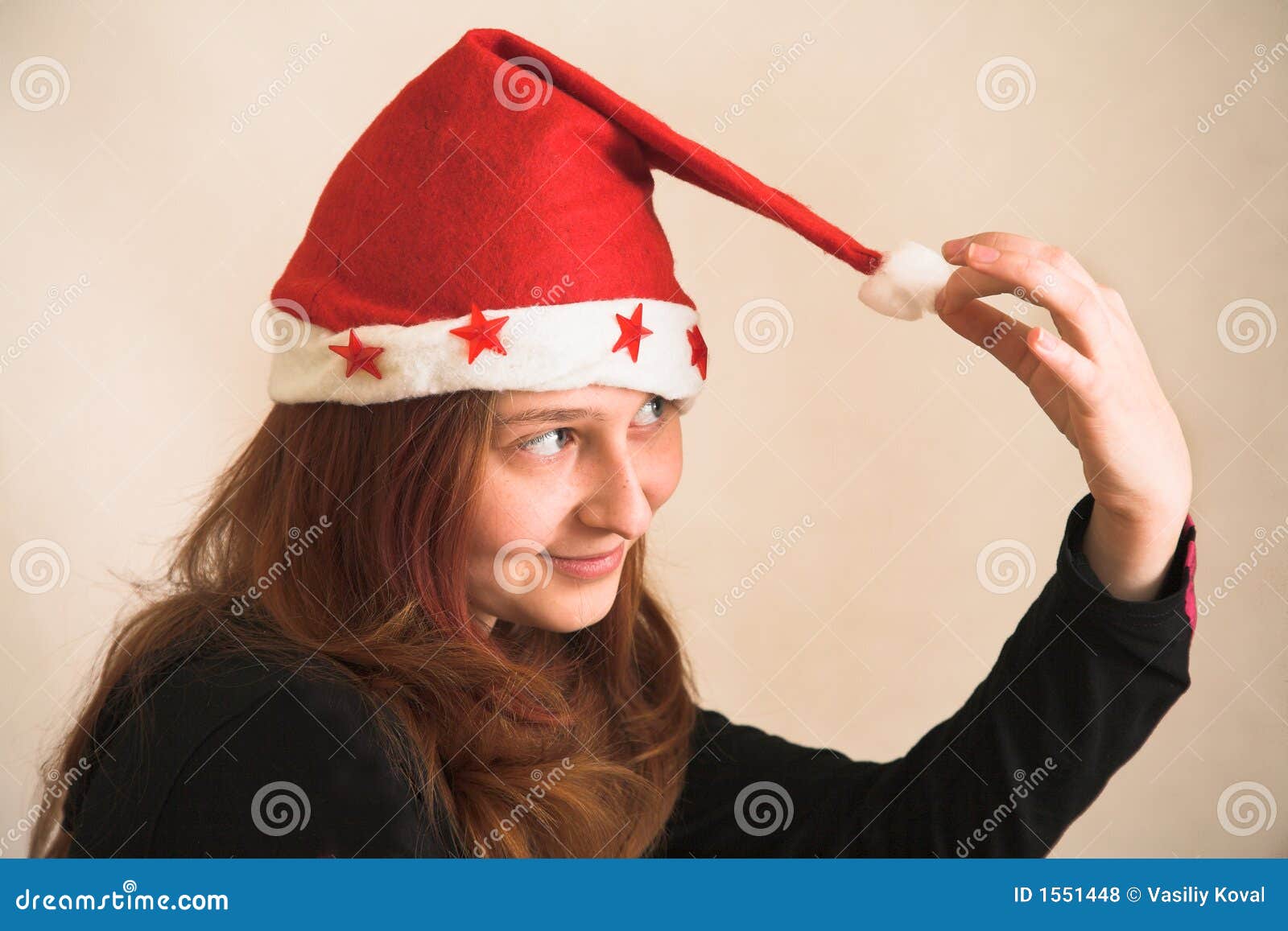 Christmas hat stock photo. Image of claus, portrait, eyes - 1551448