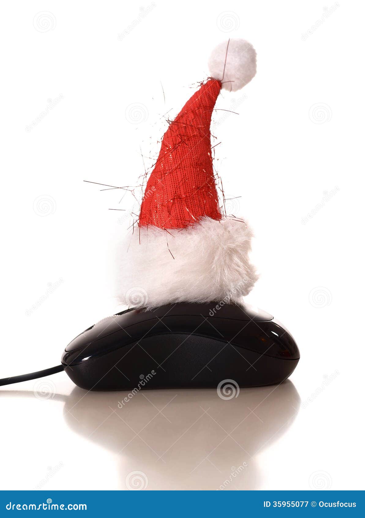 Christmas Hat on Computer Mouse Stock Image - Image of concept, shop ...