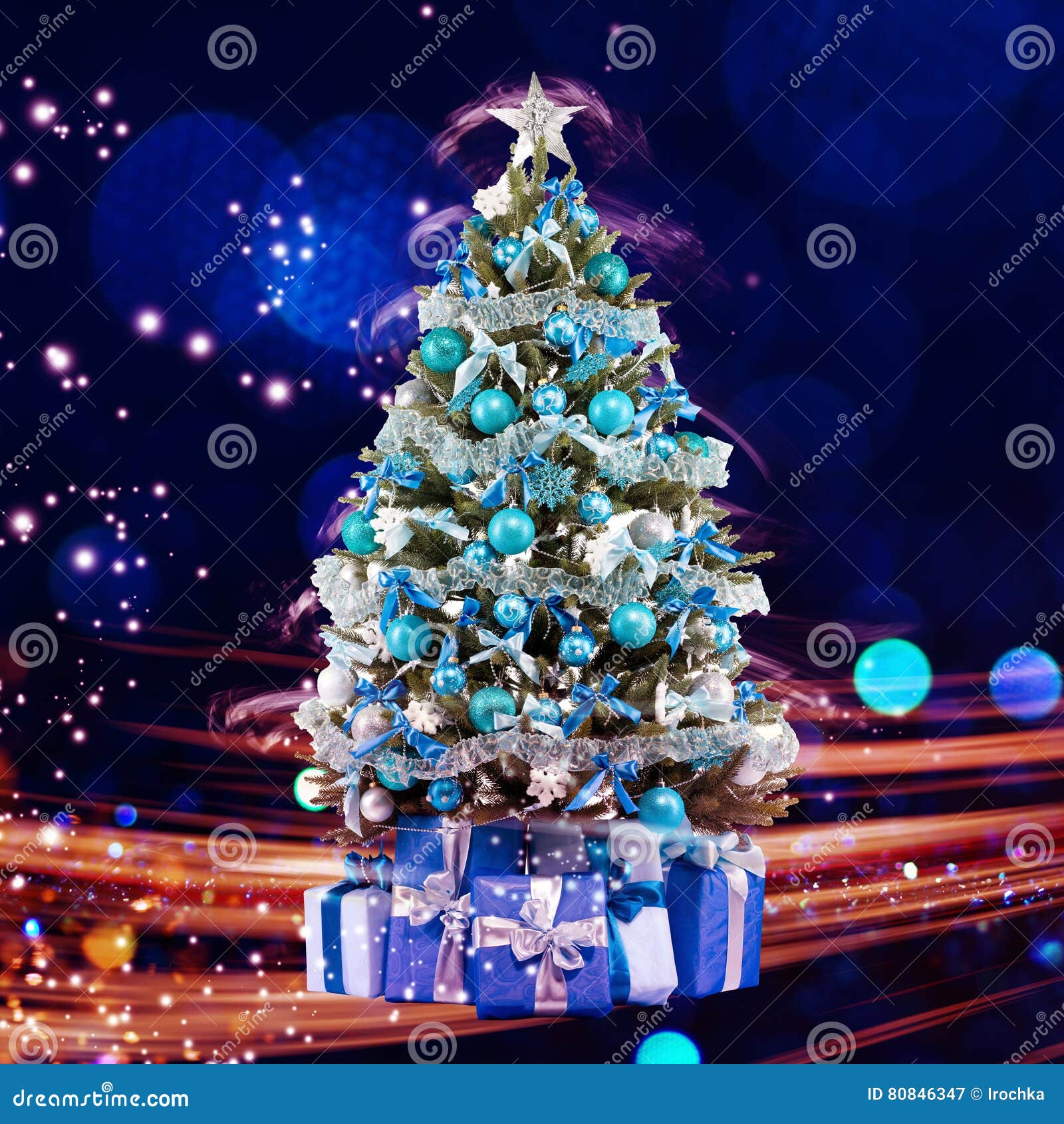 Christmas Holiday Blinking Abstract Background. Christmas Tree Stock ...