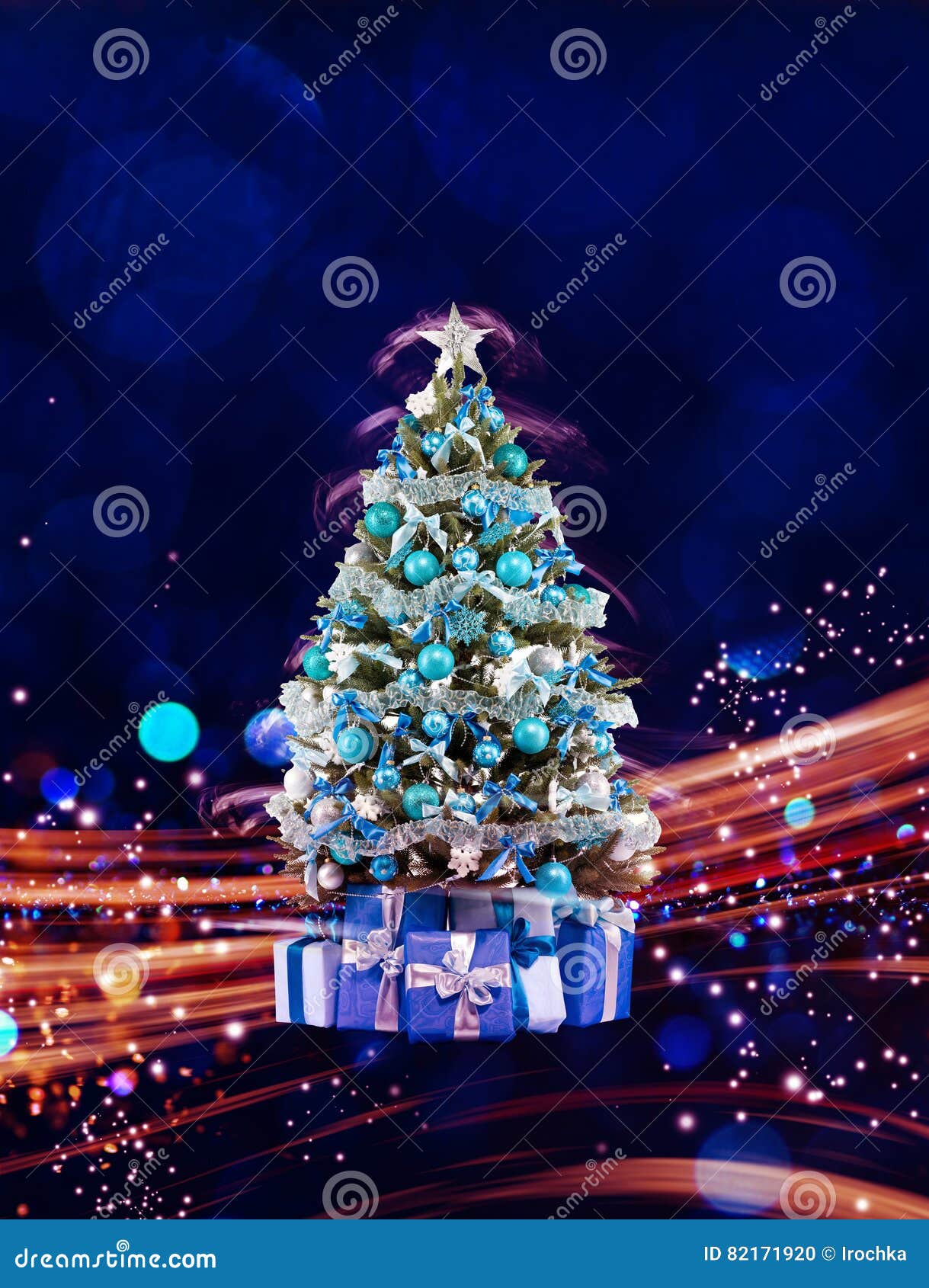 Christmas Holiday Blinking Abstract Background. Hristmas Tree Stock ...