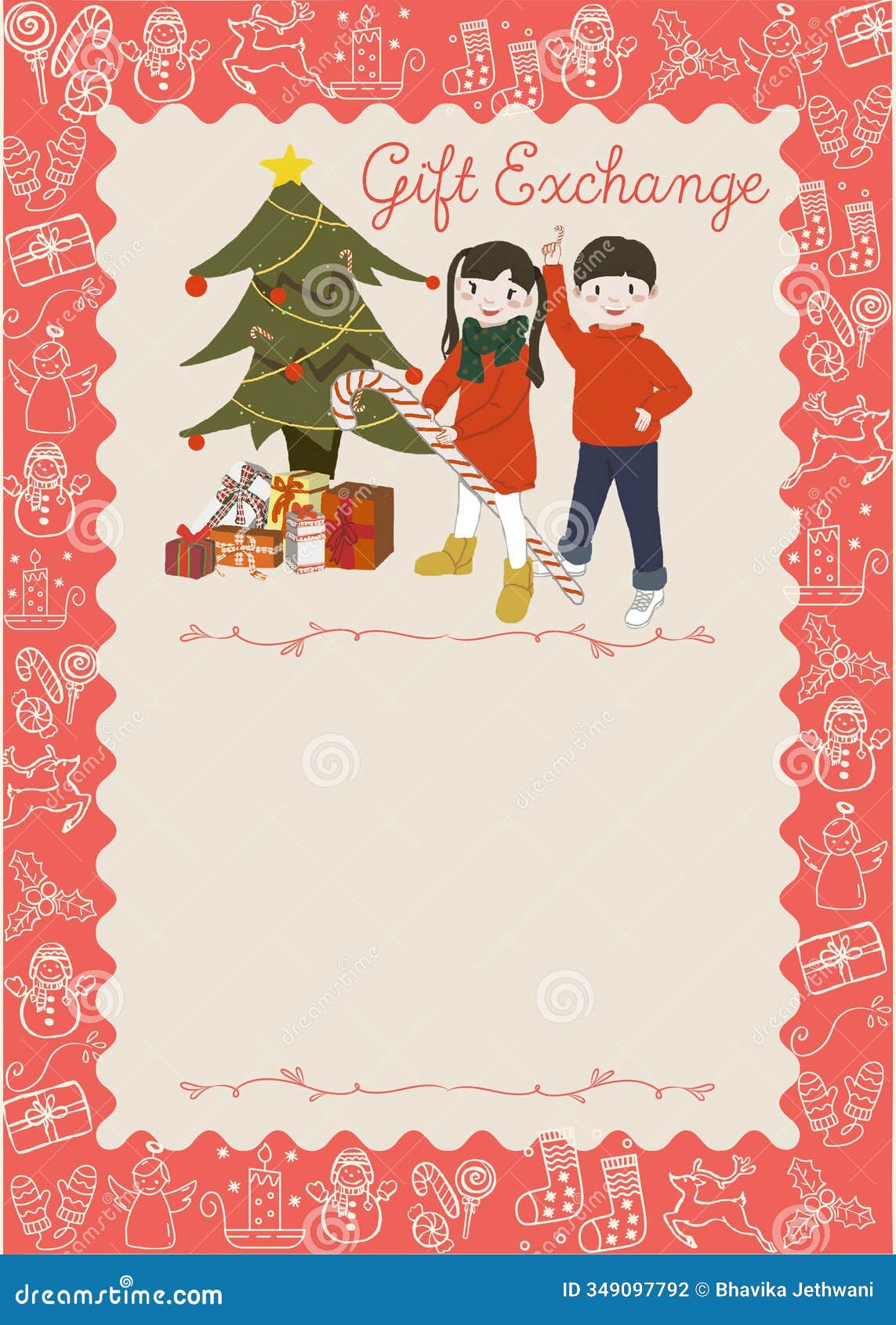Christmas Holiday Gift Exchange Background Party Invitation Blank ...