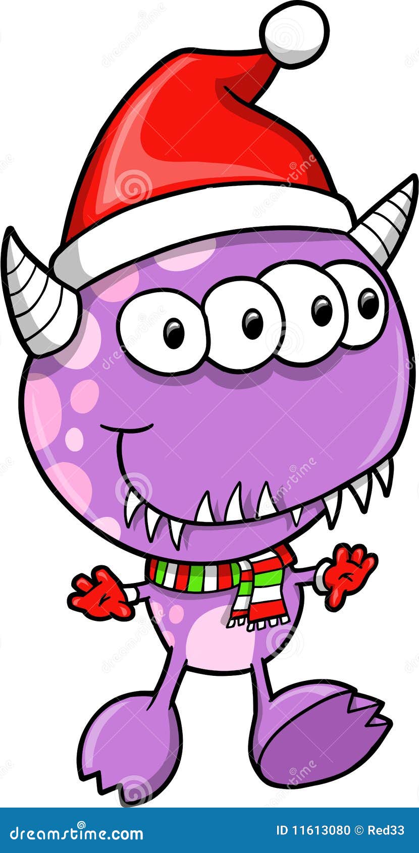 Monster Alien Set Of Cards Vector Illustration. Cartoon Monstrous ...