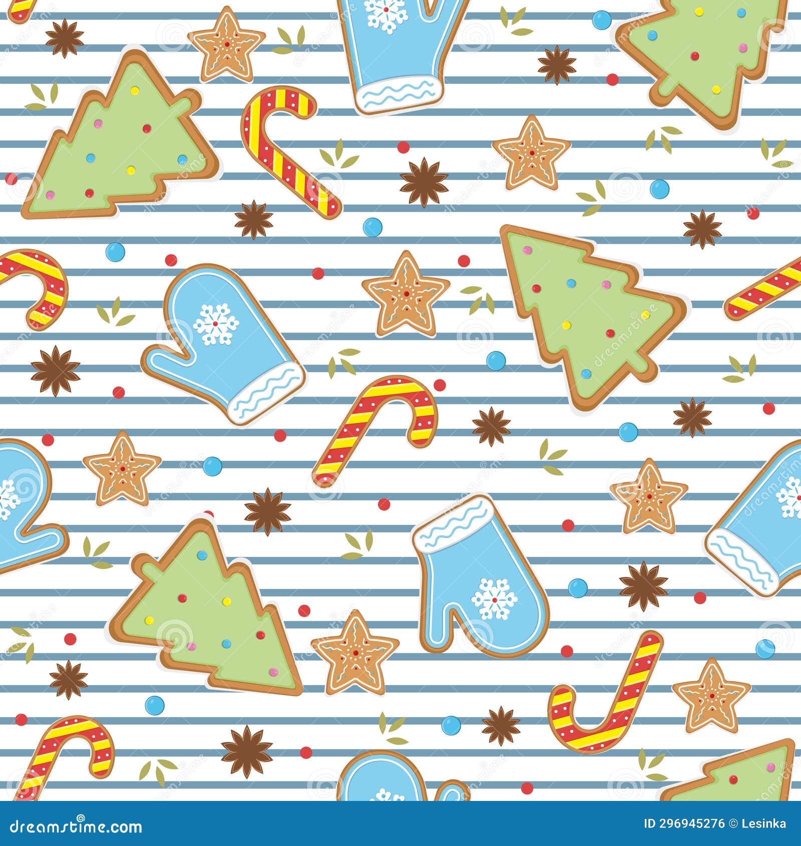 Christmas Holiday Pattern with Christmas Trees, Vector Illustration in ...