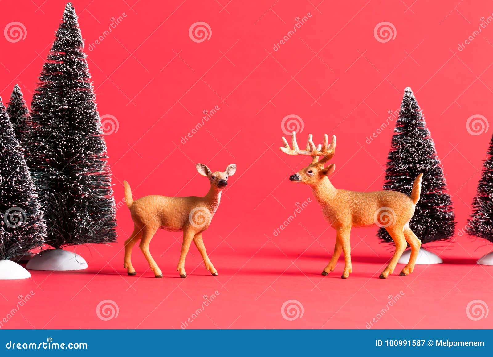 Christmas Holiday Theme with Reindeer Stock Image - Image of deer ...