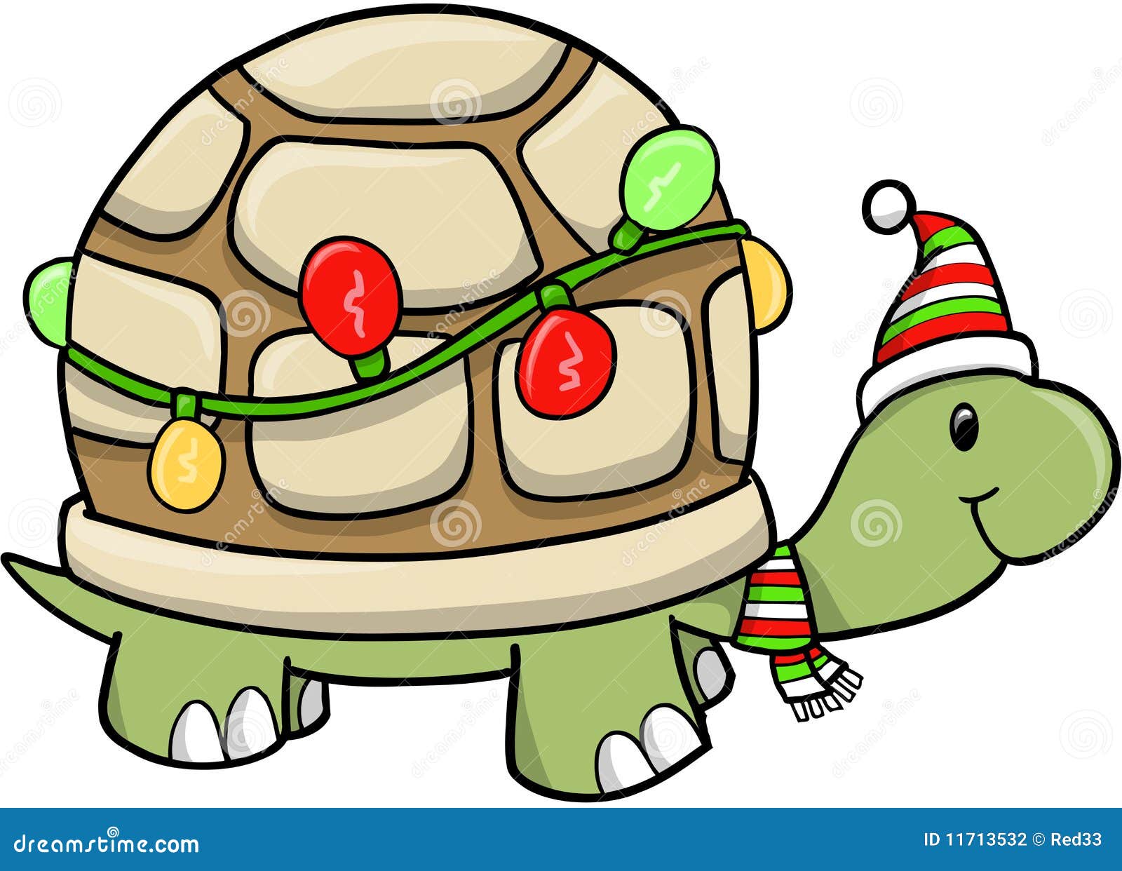 Christmas Holiday Turtle Vector Stock Vector - Illustration of lights ...