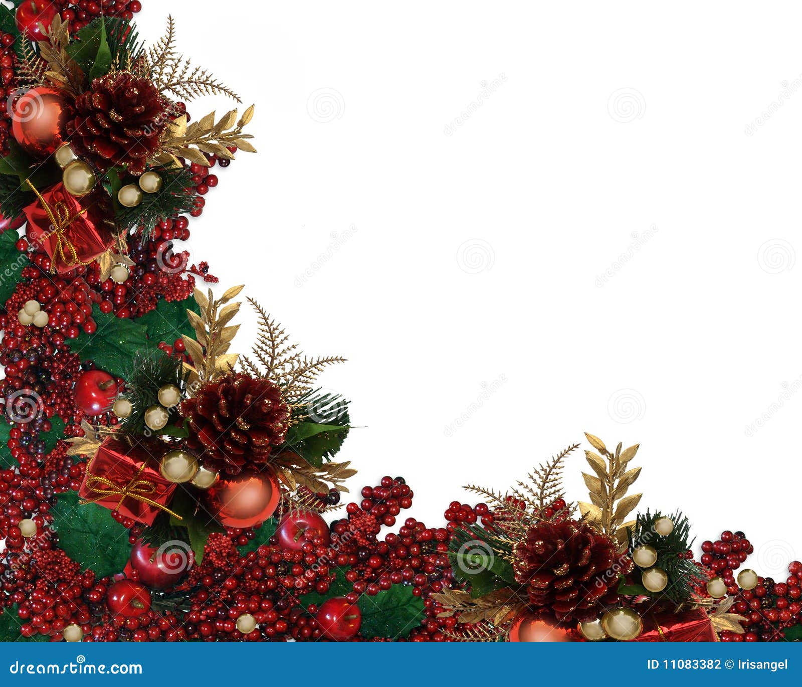 Christmas Holly Berries Garland Border Stock Illustration ...