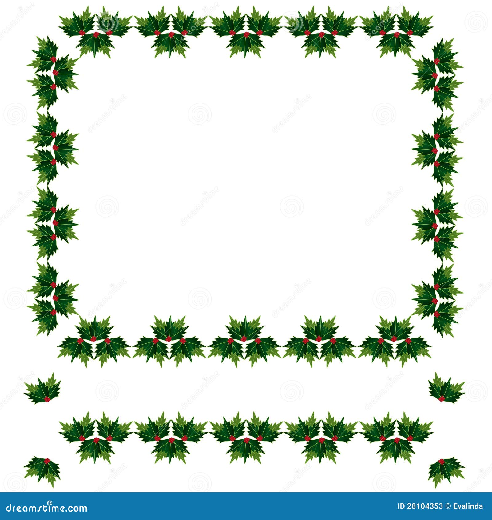 Christmas holly border stock vector. Illustration of artistic - 28104353