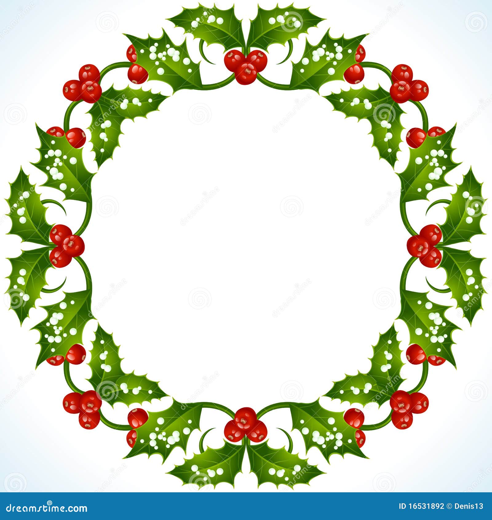 Christmas Holly frame stock vector. Illustration of merry - 16531892