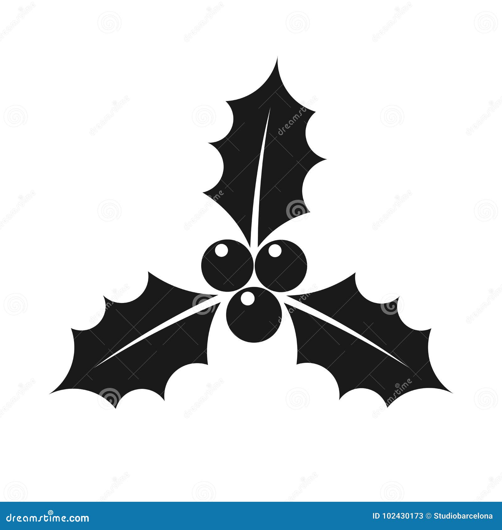 Christmas holly icon stock vector. Illustration of autumn - 102430173