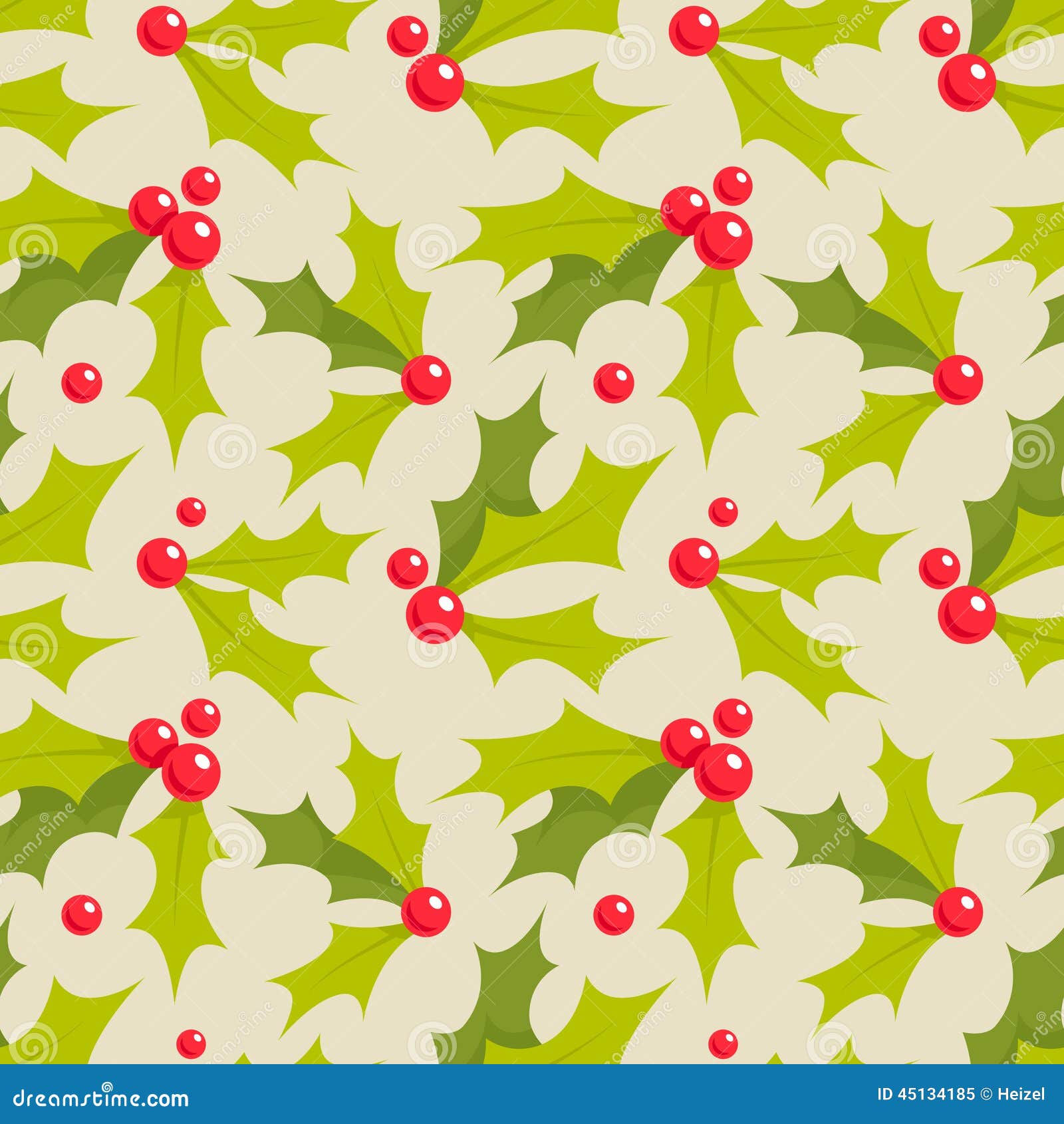 Christmas Holly Seamless Pattern Stock Vector - Illustration of symbol ...
