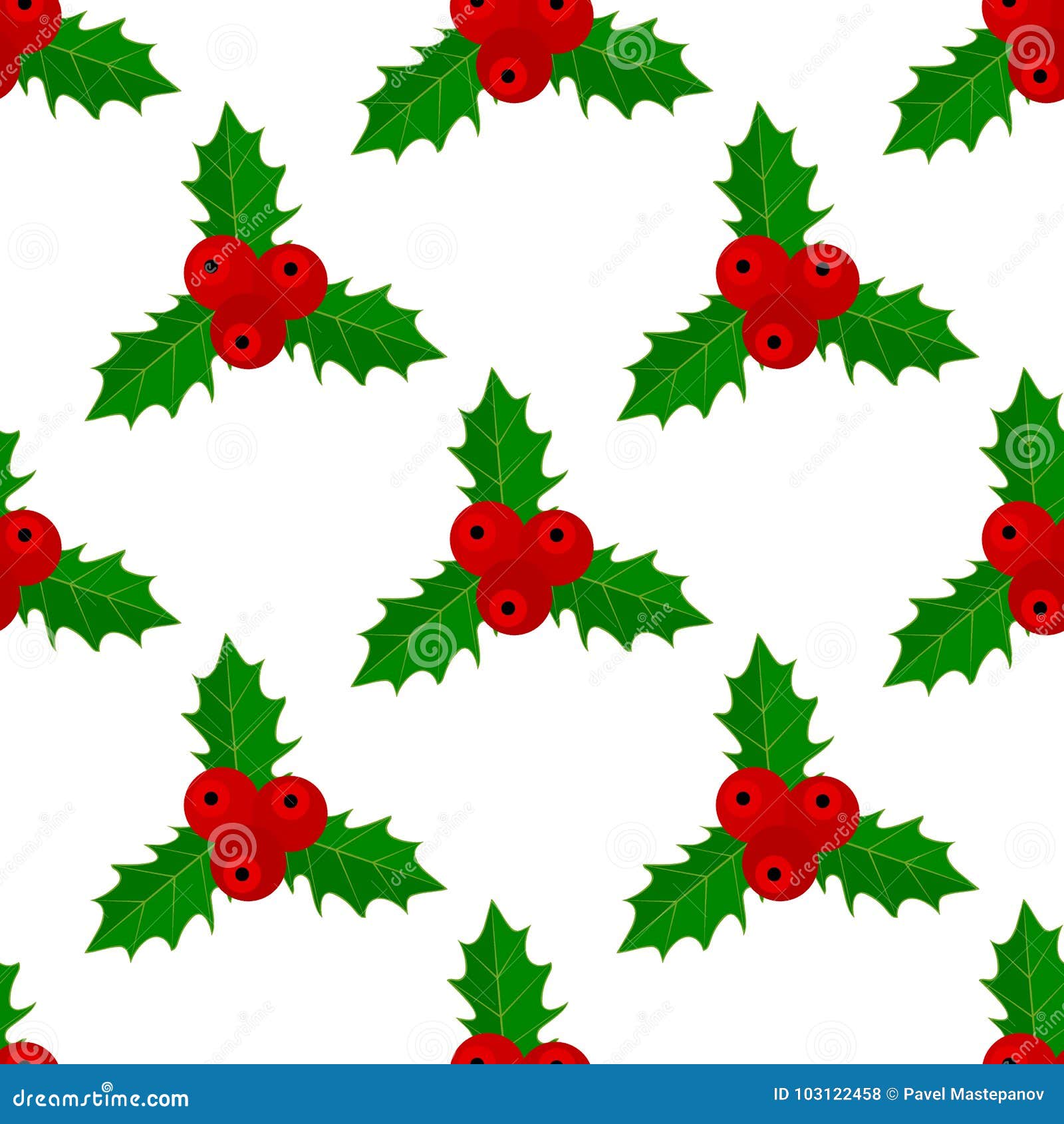 Christmas Holly, Seamless Pattern. Stock Vector - Illustration of ...