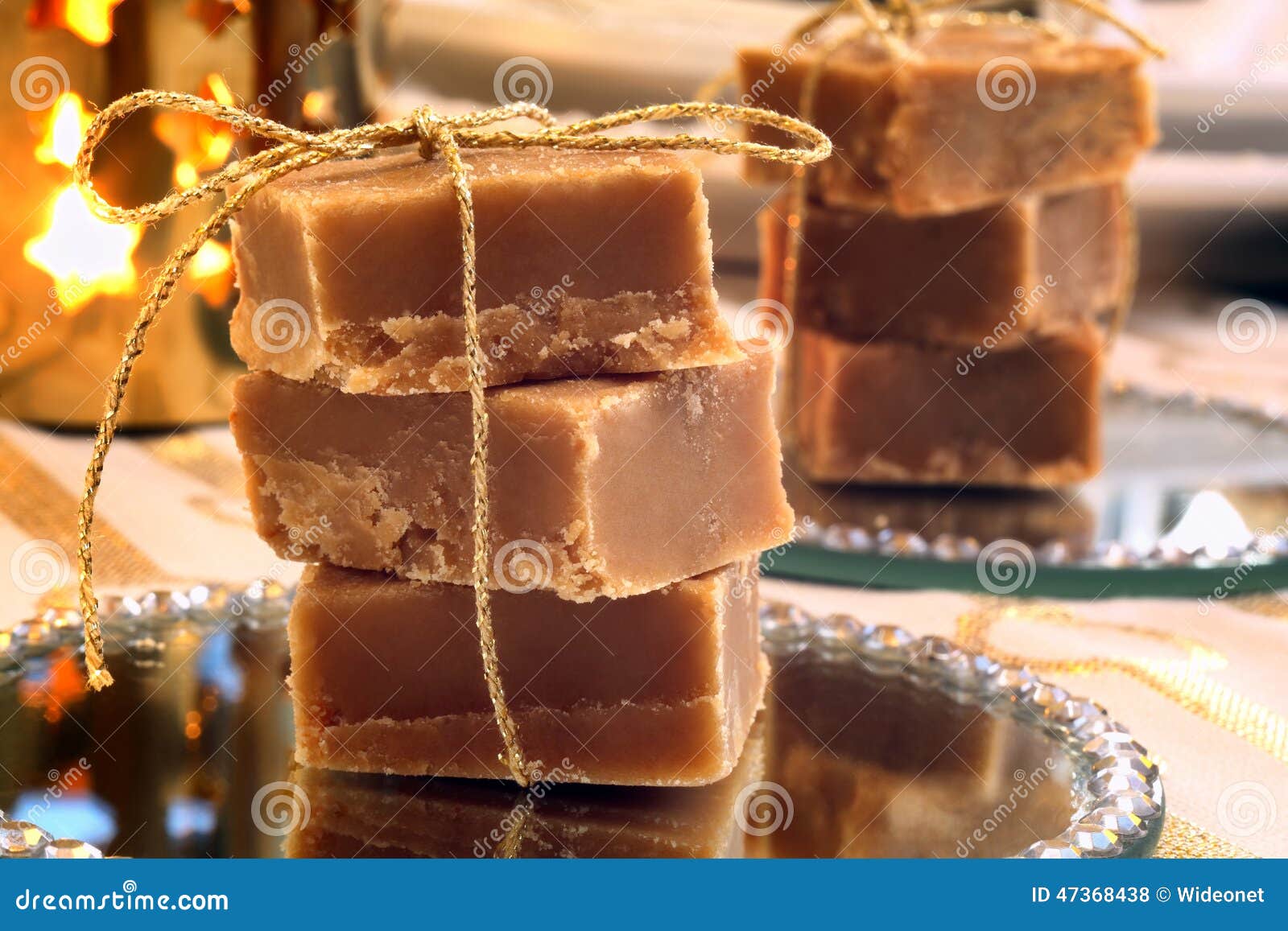 Christmas Homemade Fudge on the Table Stock Photo - Image of sweet ...