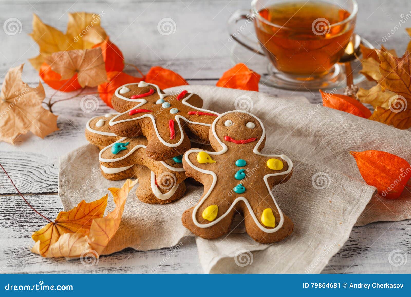 Christmas Homemade Gingerbread Man on Table Stock Image - Image of ...