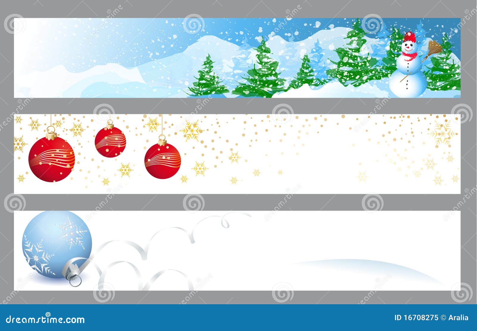 Christmas Horizontal Banners Stock Illustration - Illustration of ...
