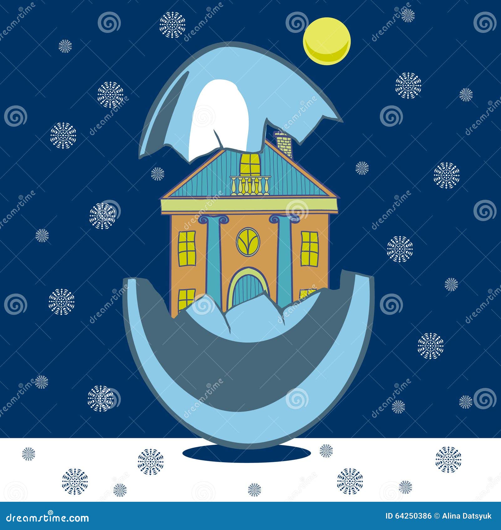 Christmas House in the Shell Stock Vector - Illustration of concept ...