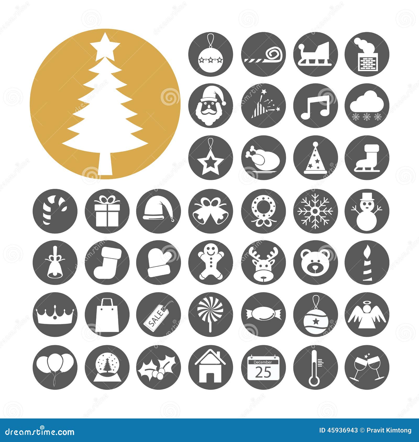 Christmas Icon Set Vector Illustration Stock Vector - Illustration of ...