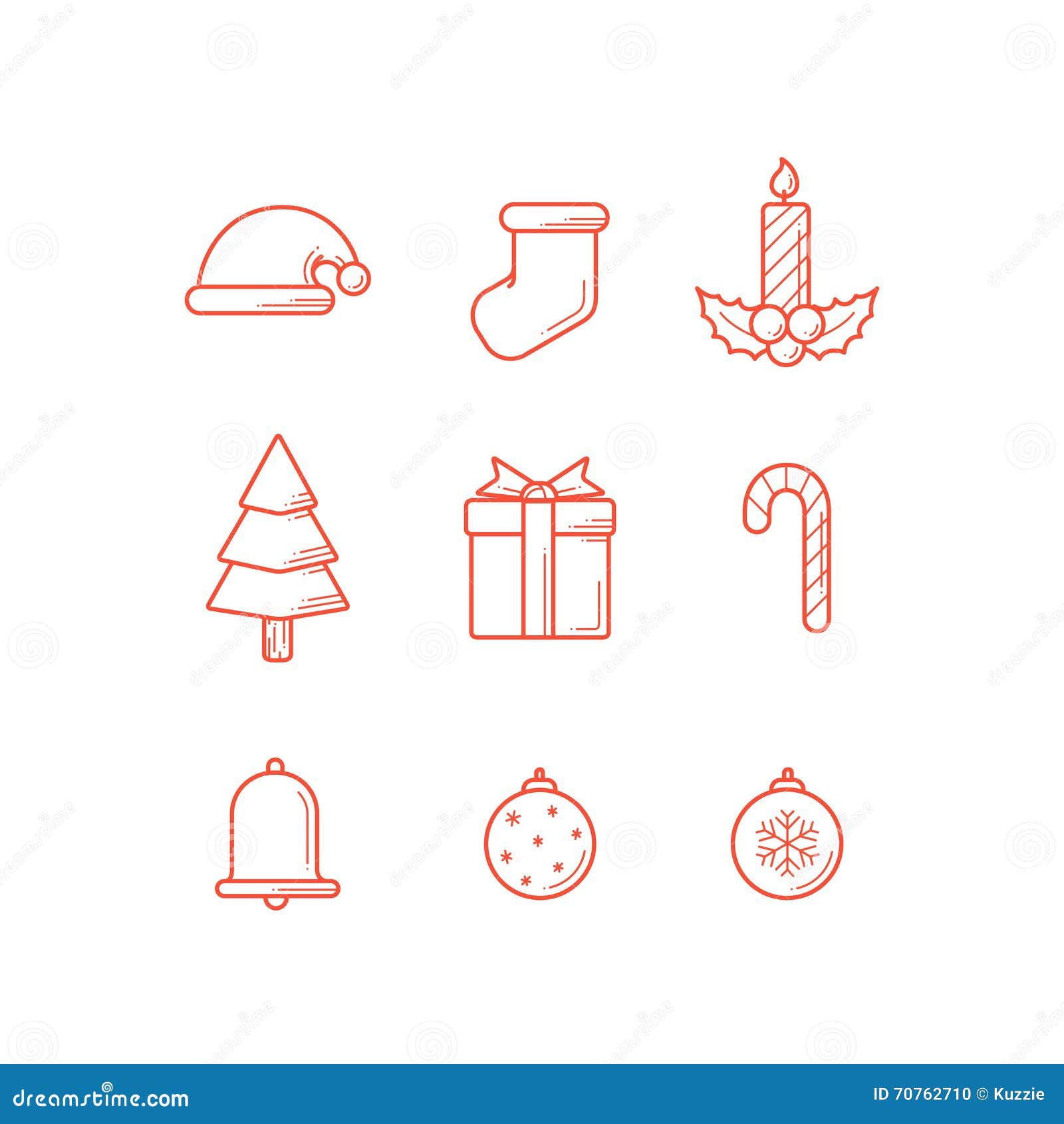 Christmas Icons Outline stock vector. Illustration of season - 70762710