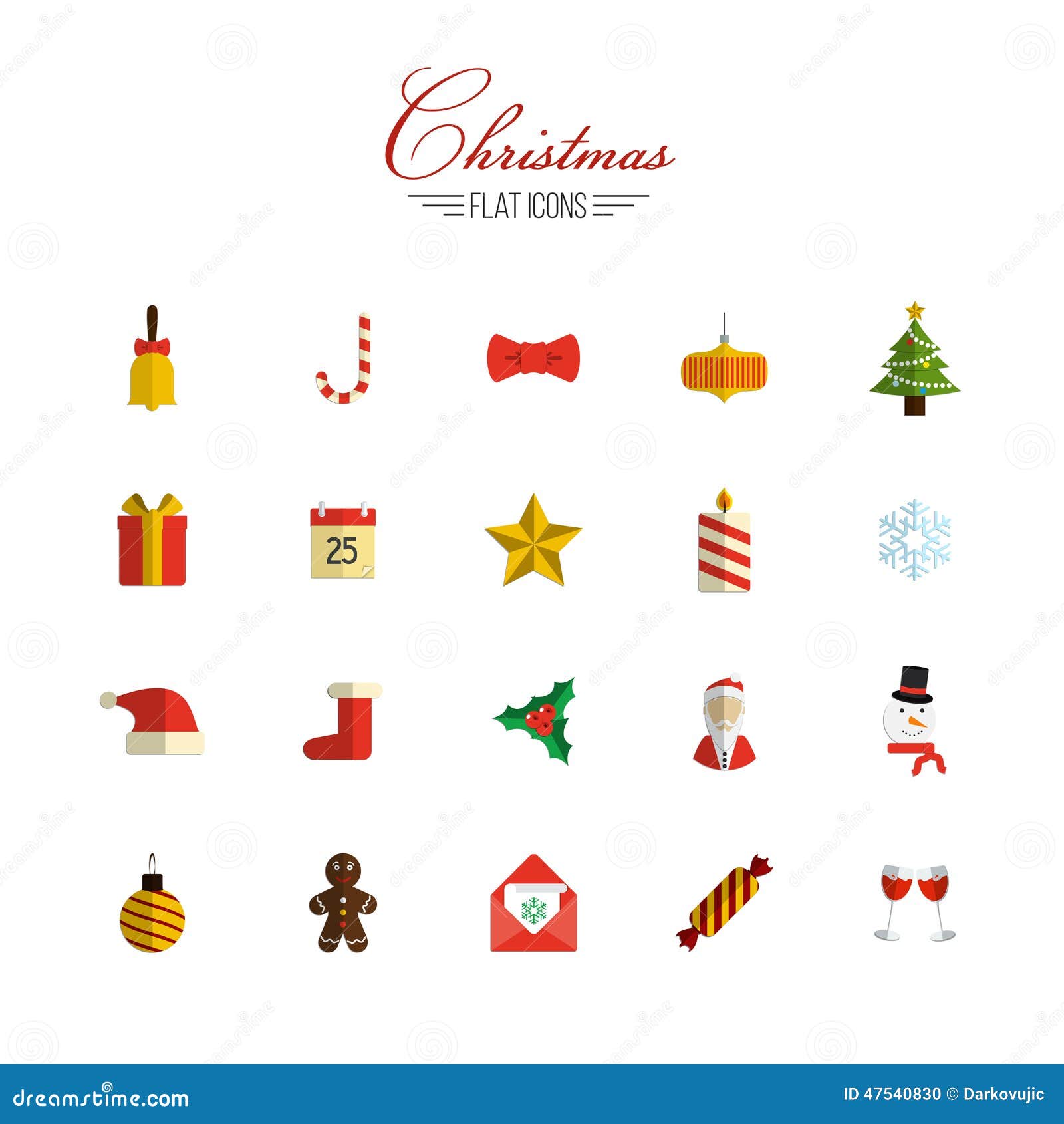 Christmas icons stock vector. Illustration of color, design - 47540830