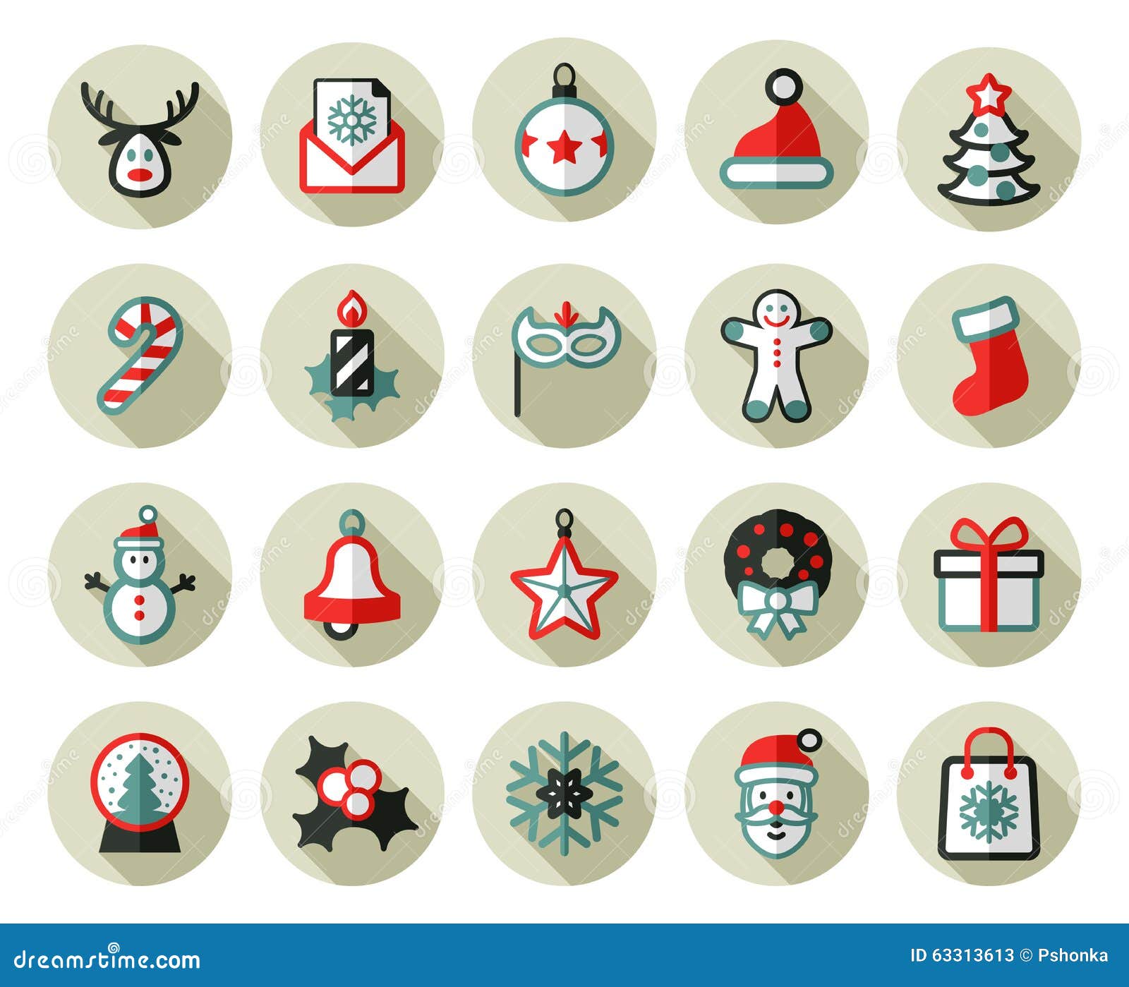 Christmas Icons Set. Holiday Objects Collection. Stock Vector ...