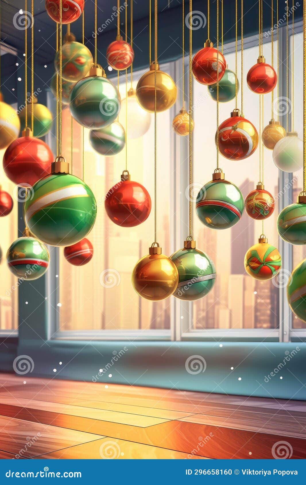 Christmas Illustration with Colorful Christmas Balls. AI Generating ...