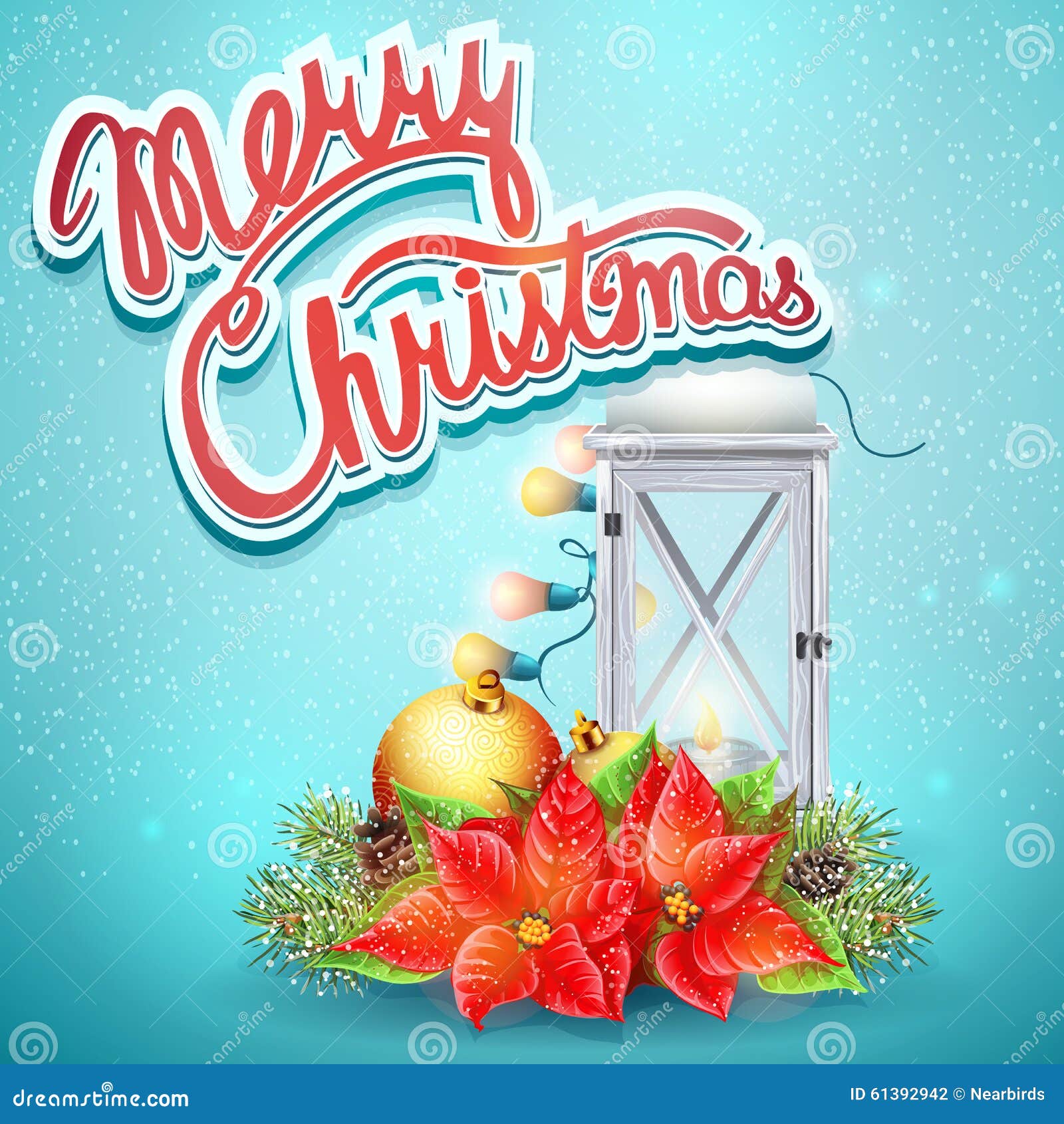 Christmas Illustration with Festive Elements Stock Vector ...