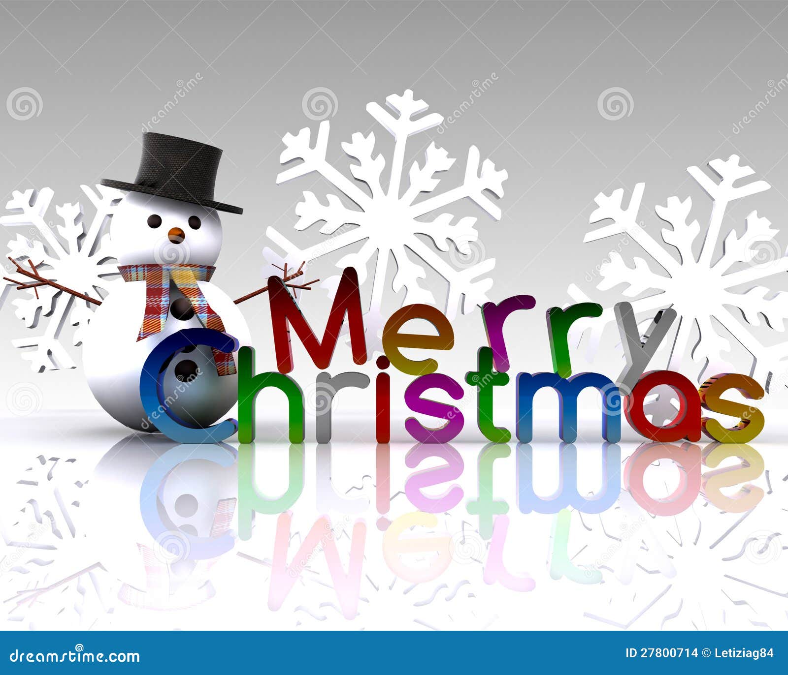 Christmas Illustration with Text and Snowman Stock Illustration ...