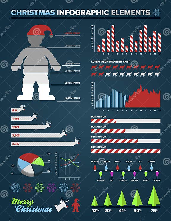 Christmas Infographic Design Elements Stock Vector - Illustration of ...