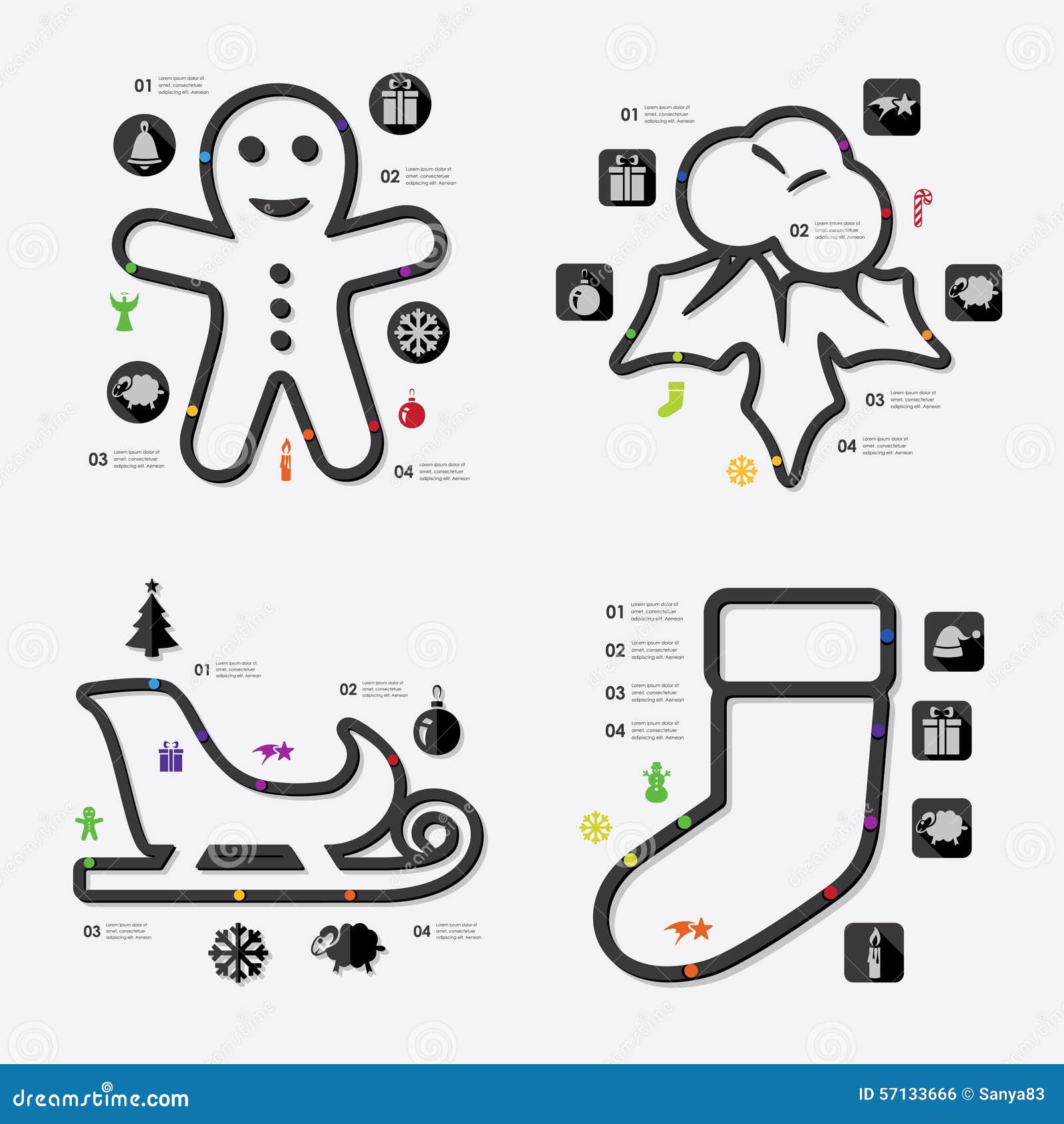 Christmas infographic stock vector. Illustration of decorate - 57133666