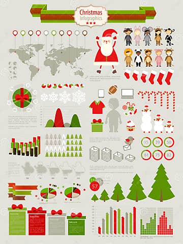 Christmas Infographic set stock vector. Illustration of graphic - 27307778