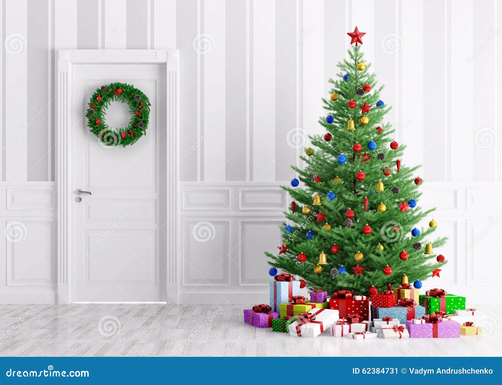 Christmas Interior 3d Render Stock Illustration - Illustration of home ...