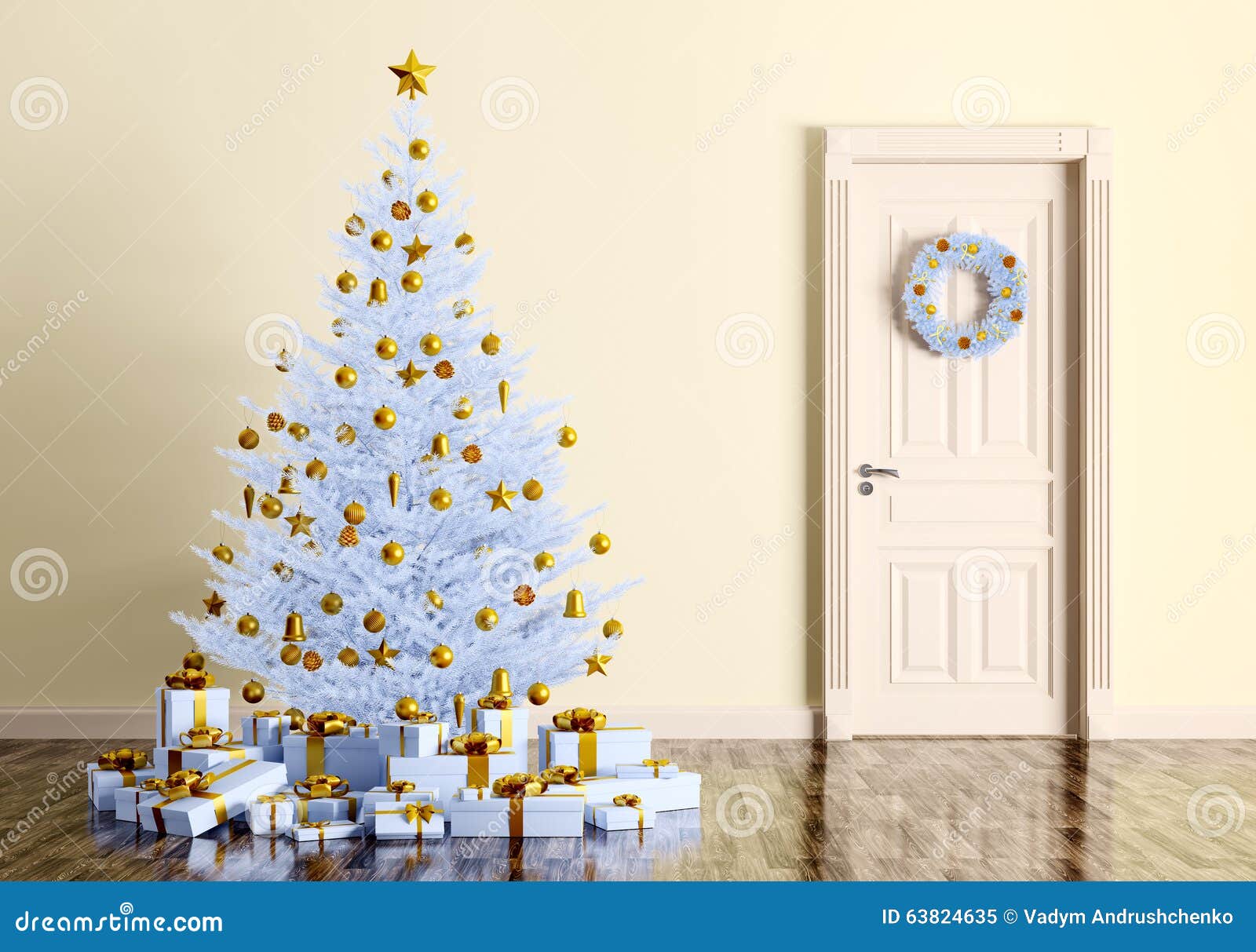 Christmas Interior 3d Render Stock Illustration - Illustration of ...
