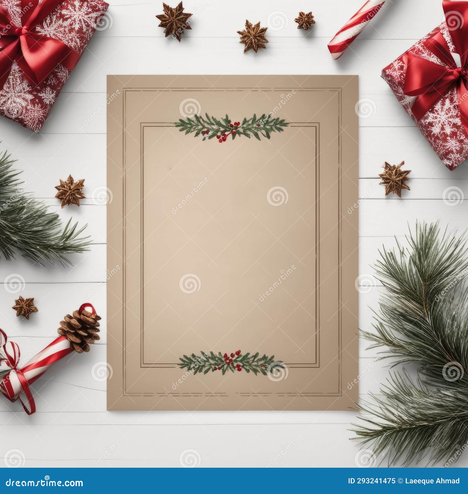 Christmas Invitation Card Template on Christmas Background Stock Image ...