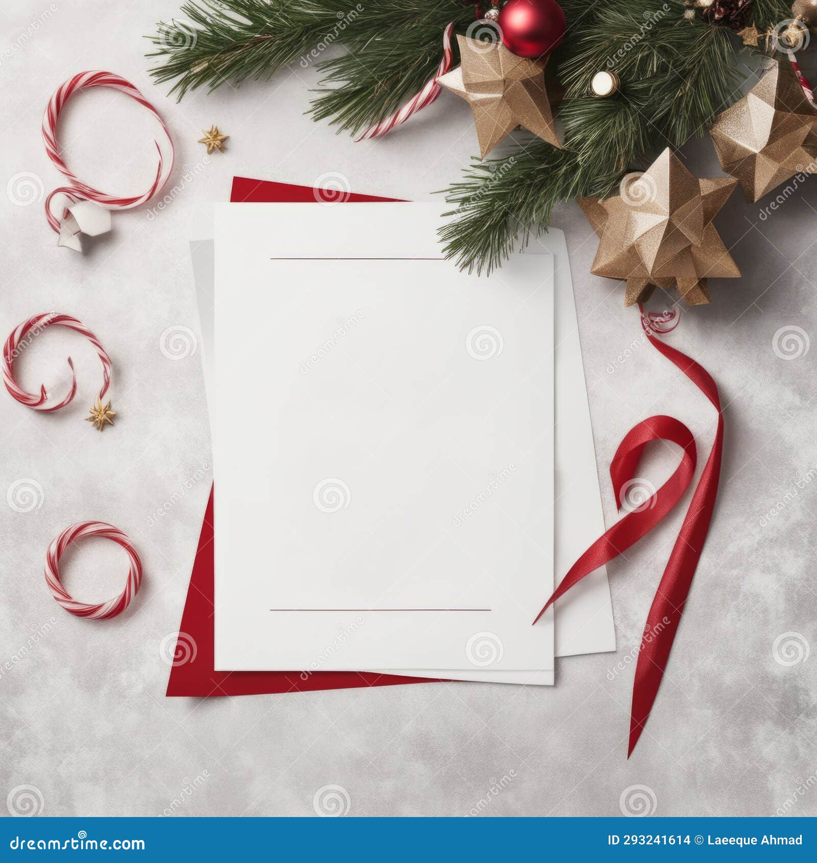 Christmas Invitation Card Template on Christmas Background Stock Photo ...