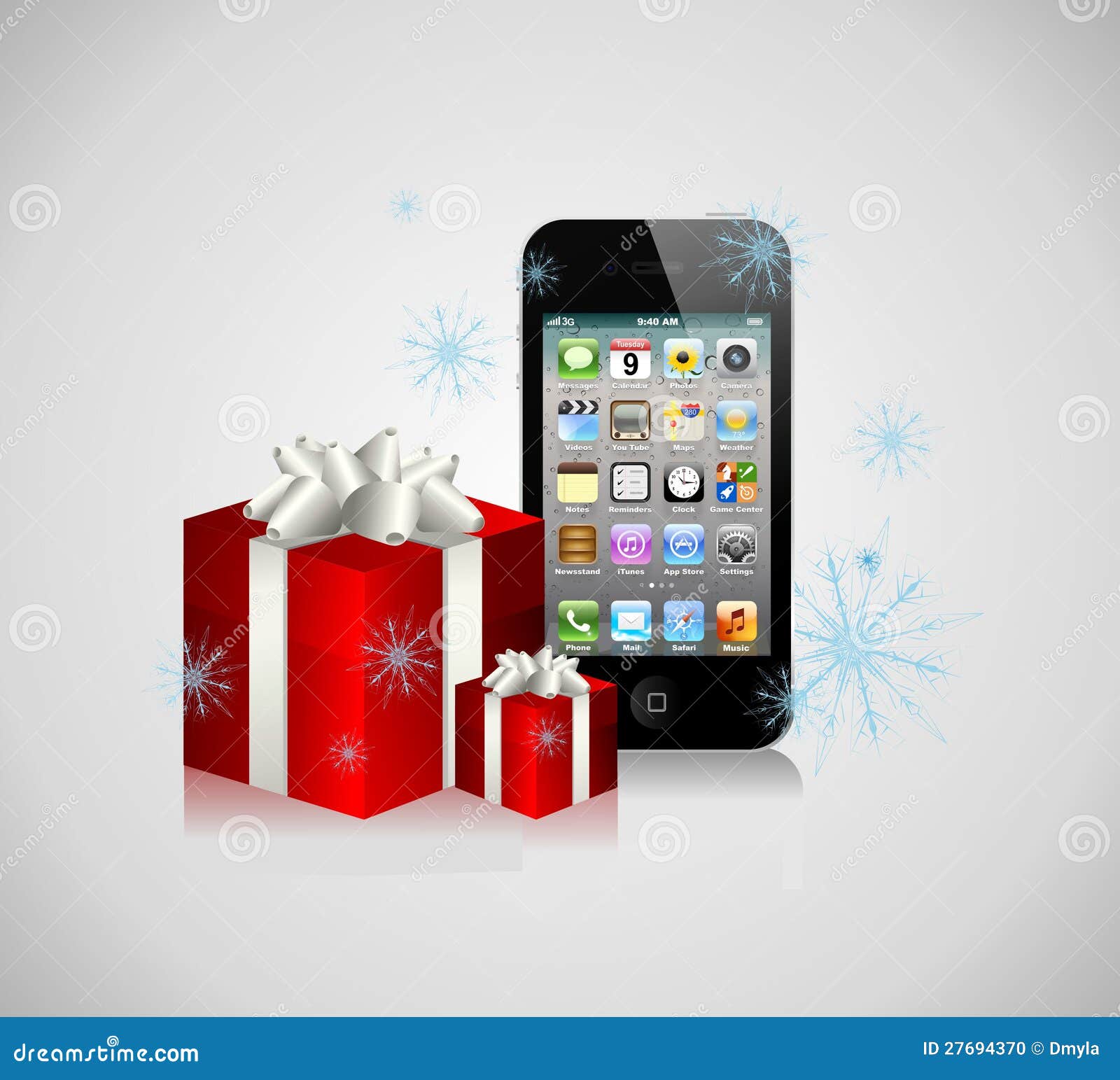 Christmas Iphone editorial image. Illustration of gift - 27694370