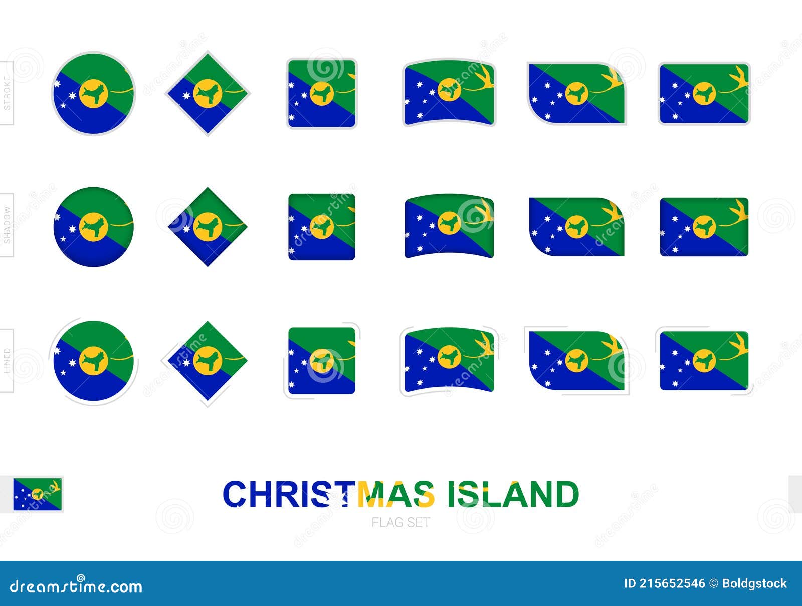 Christmas Island Flag Set, Simple Flags of Christmas Island with Three ...