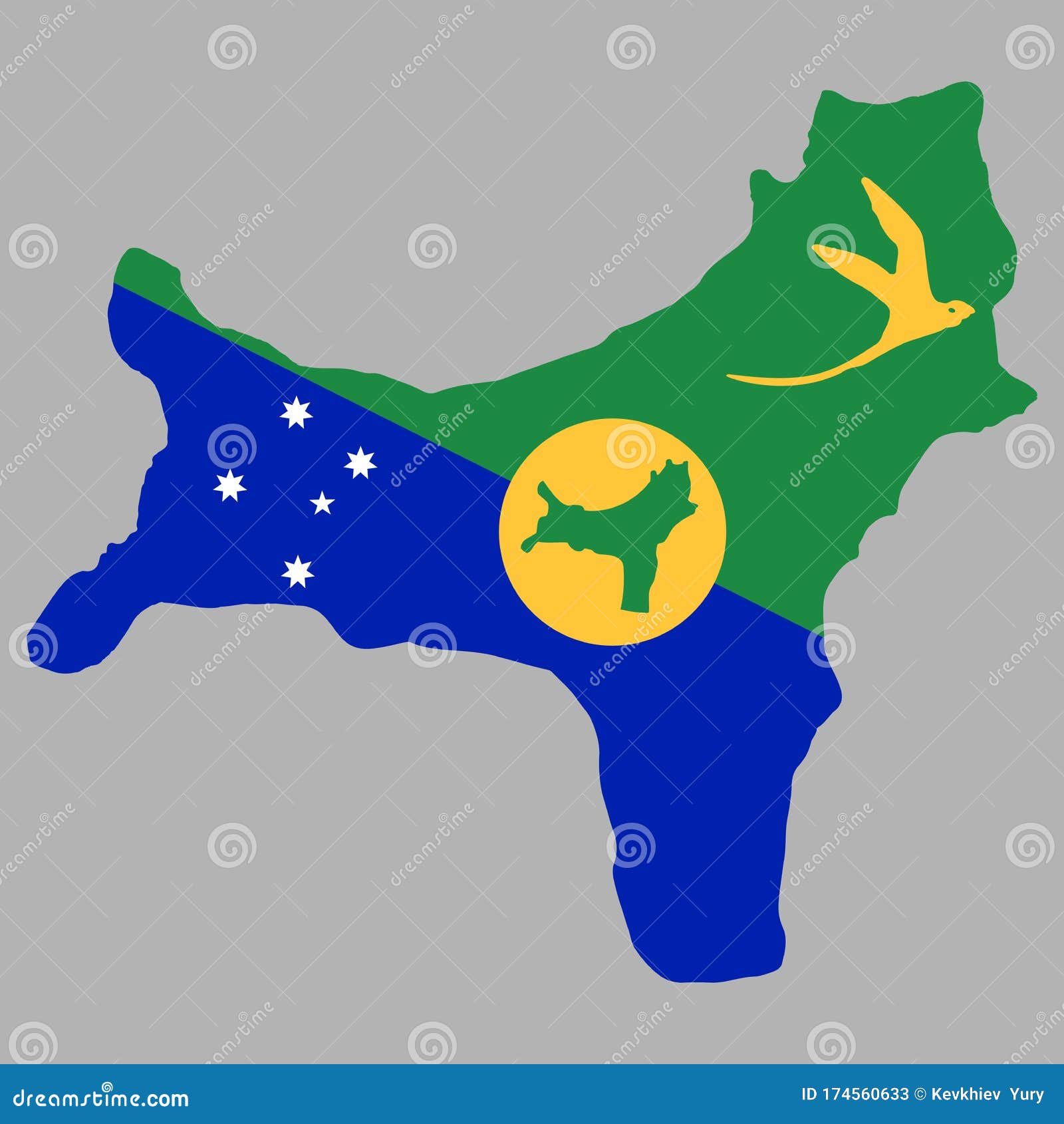 Christmas Island Map Flag Vector Stock Vector - Illustration of ...