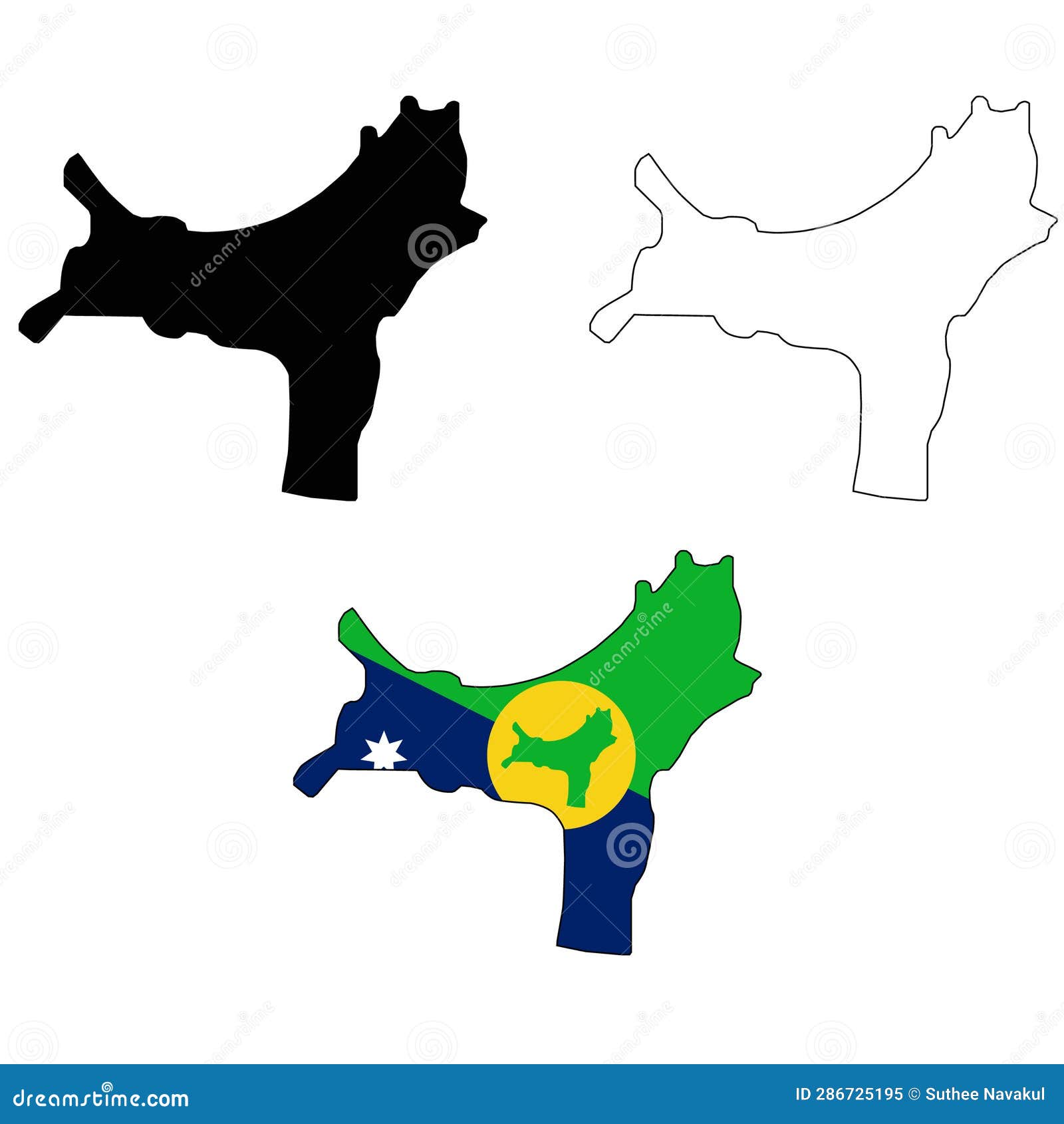 Christmas Island Map. Iraq Map Outline. Christmas Island Vector Map ...