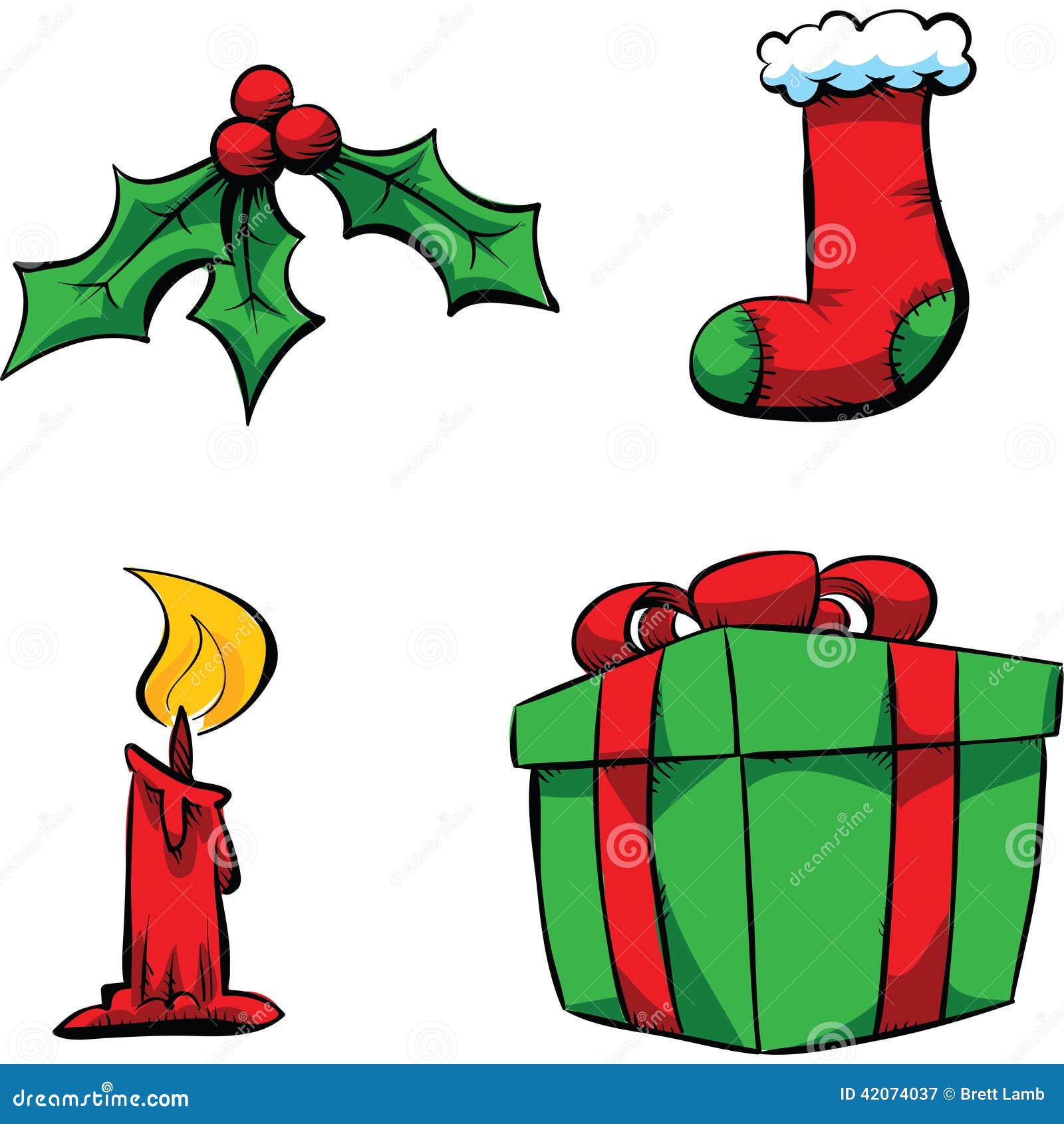 Christmas Items stock illustration. Illustration of holly - 42074037
