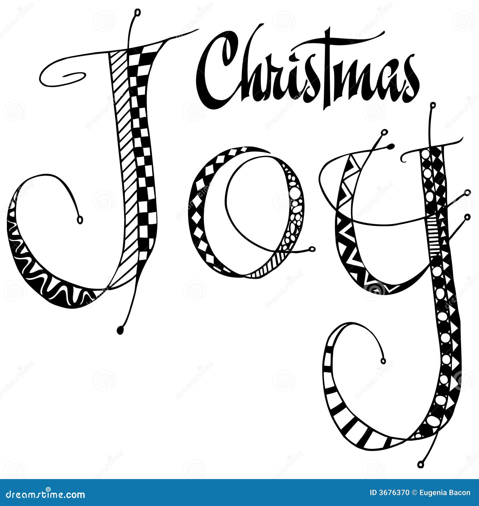 Christmas Joy word art stock illustration. Illustration of clip - 3676370