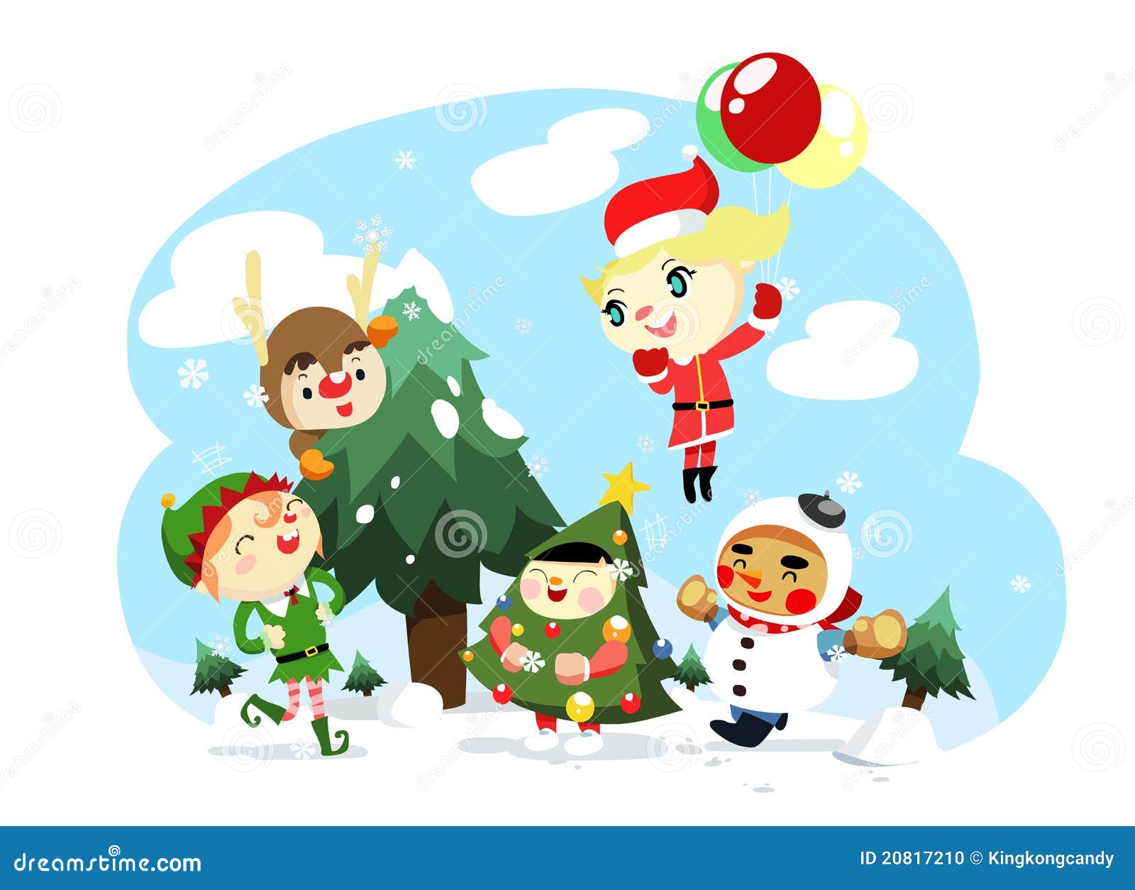 Christmas kids character stock illustration. Illustration of present ...