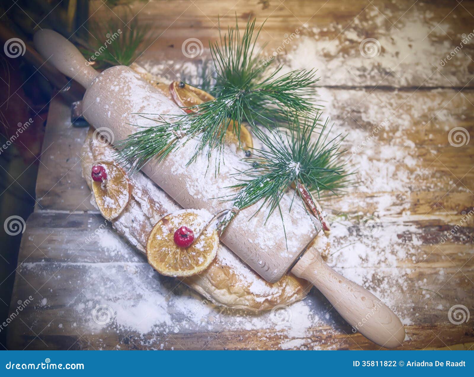 Christmas kitchen table stock photo. Image of food, dough - 35811822