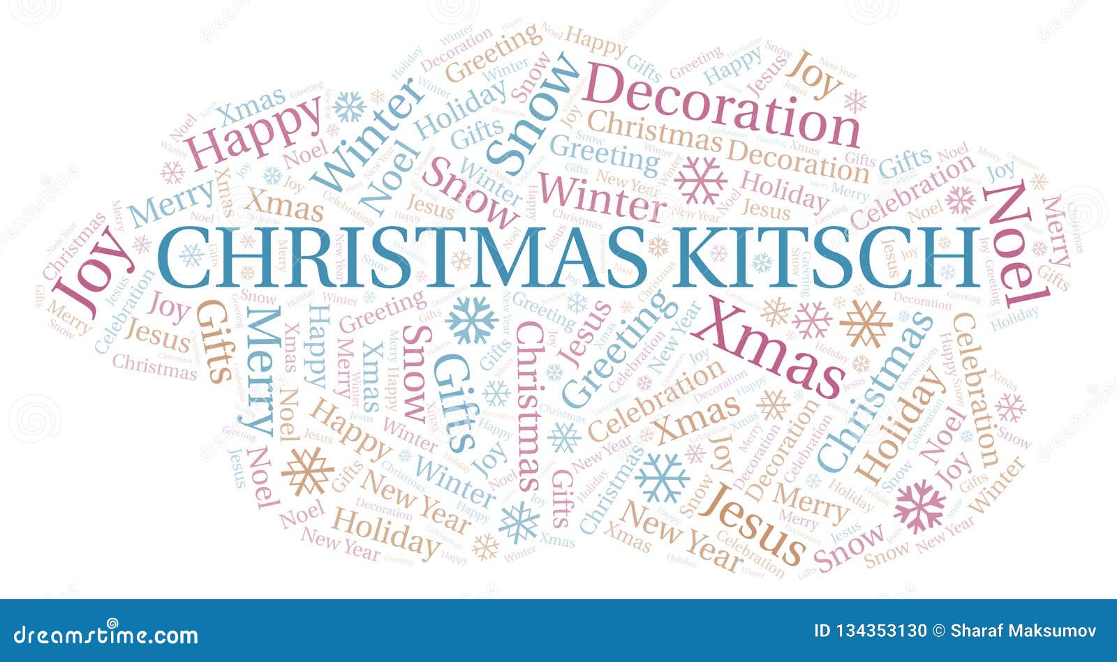 Christmas Kitsch Word Cloud Stock Illustration - Illustration of font ...