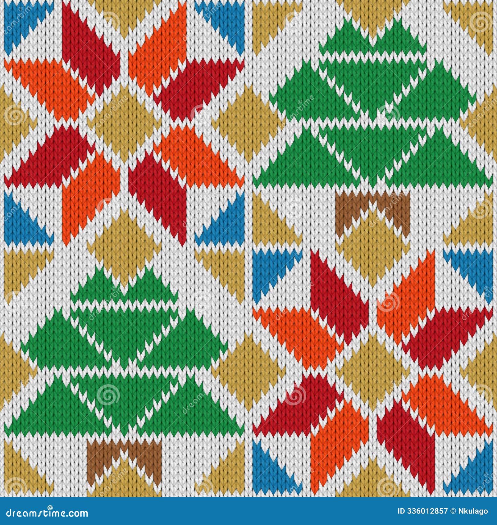 Christmas Knitted Seamless Tileable Pattern. Realistic Knitted Fabric Texture. Stock ...