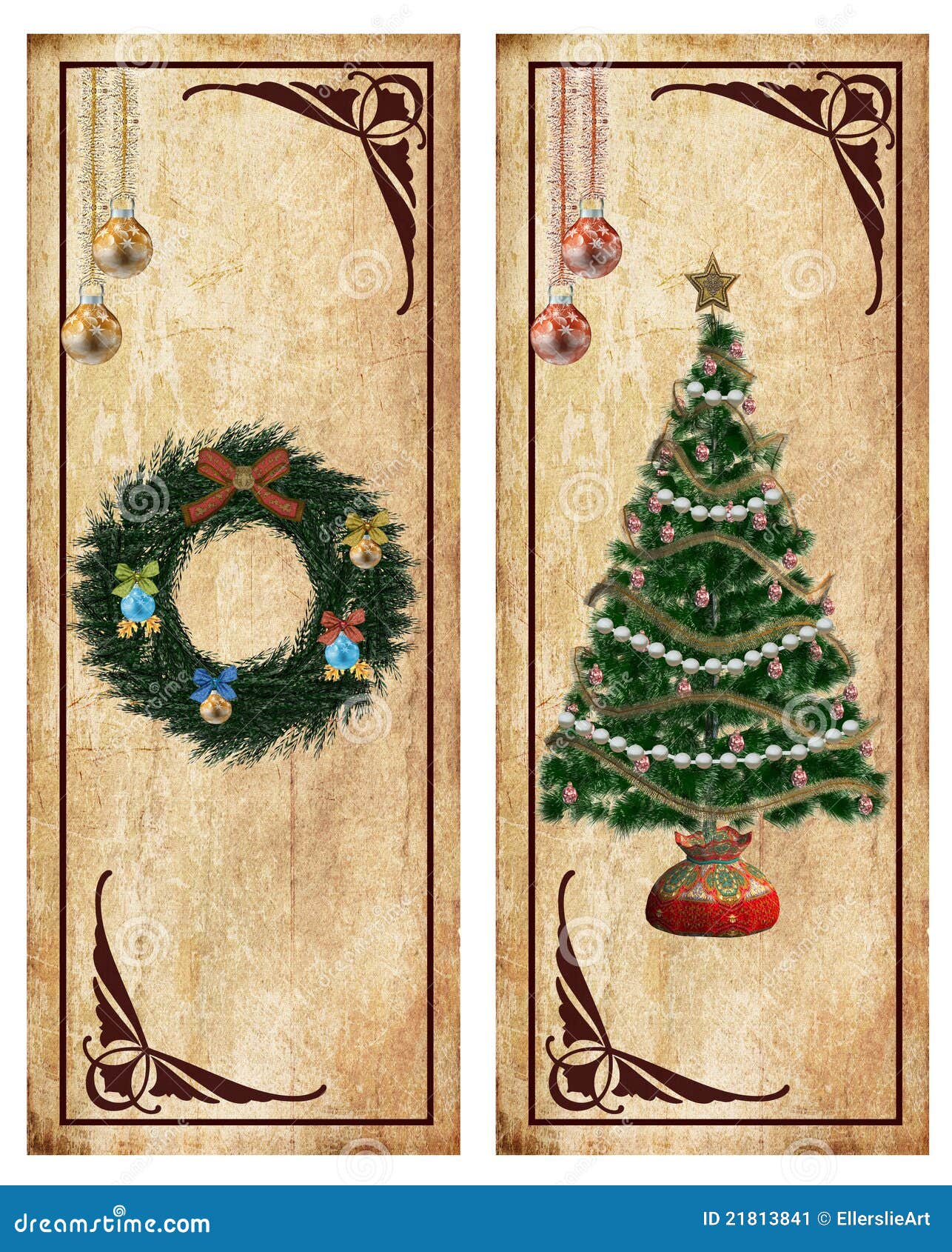 Christmas Labels Borders Blank Royalty-Free Cartoon | CartoonDealer.com ...