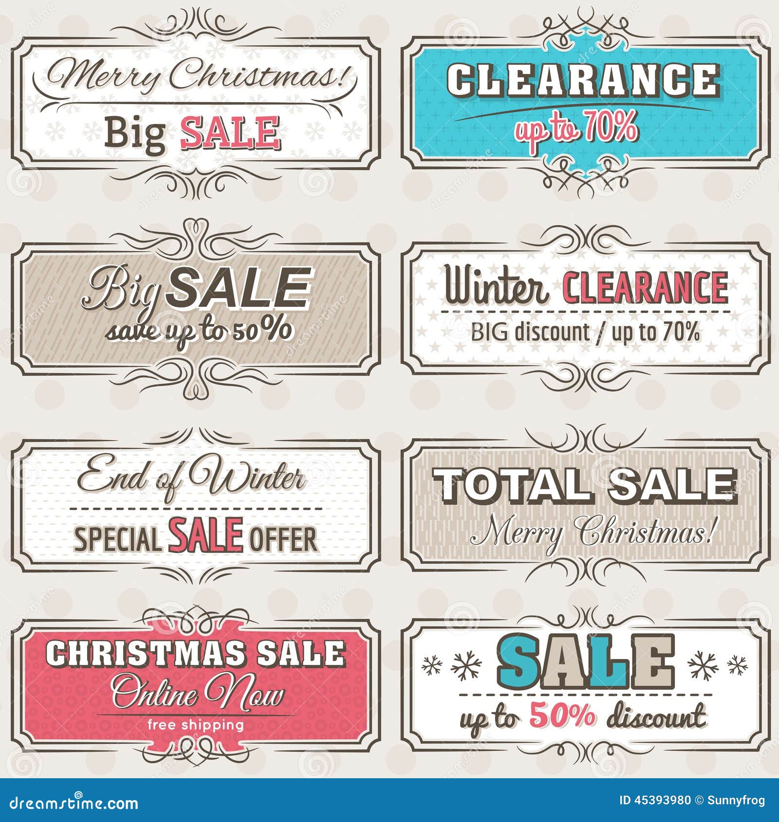 Christmas Labels with Sale Offer Stock Vector - Illustration of color ...